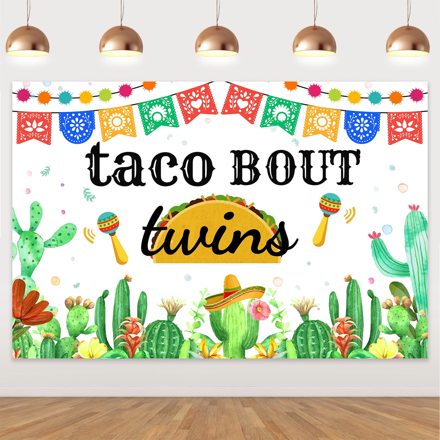 Taco Bout Twins Decor Mexican Fiesta Twins Baby Shower Backdrop for ...