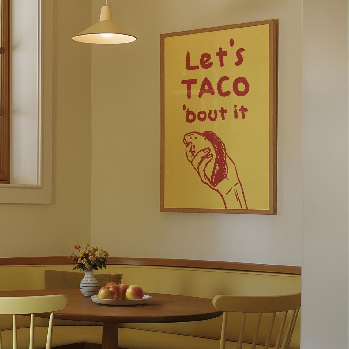 Let'S Taco 'Bout It Wall Art Print - Fun Taco Themed Poster For Kitchen ...