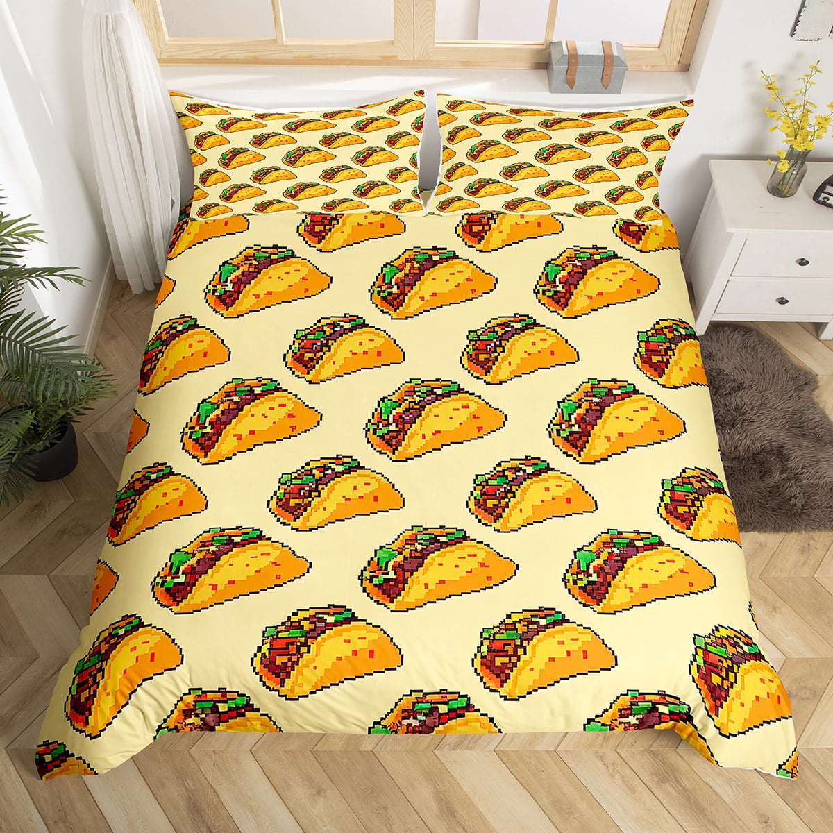 Taco Comforter Cover Mexican Food Bedding Set Taco Party Duvet Cover ...