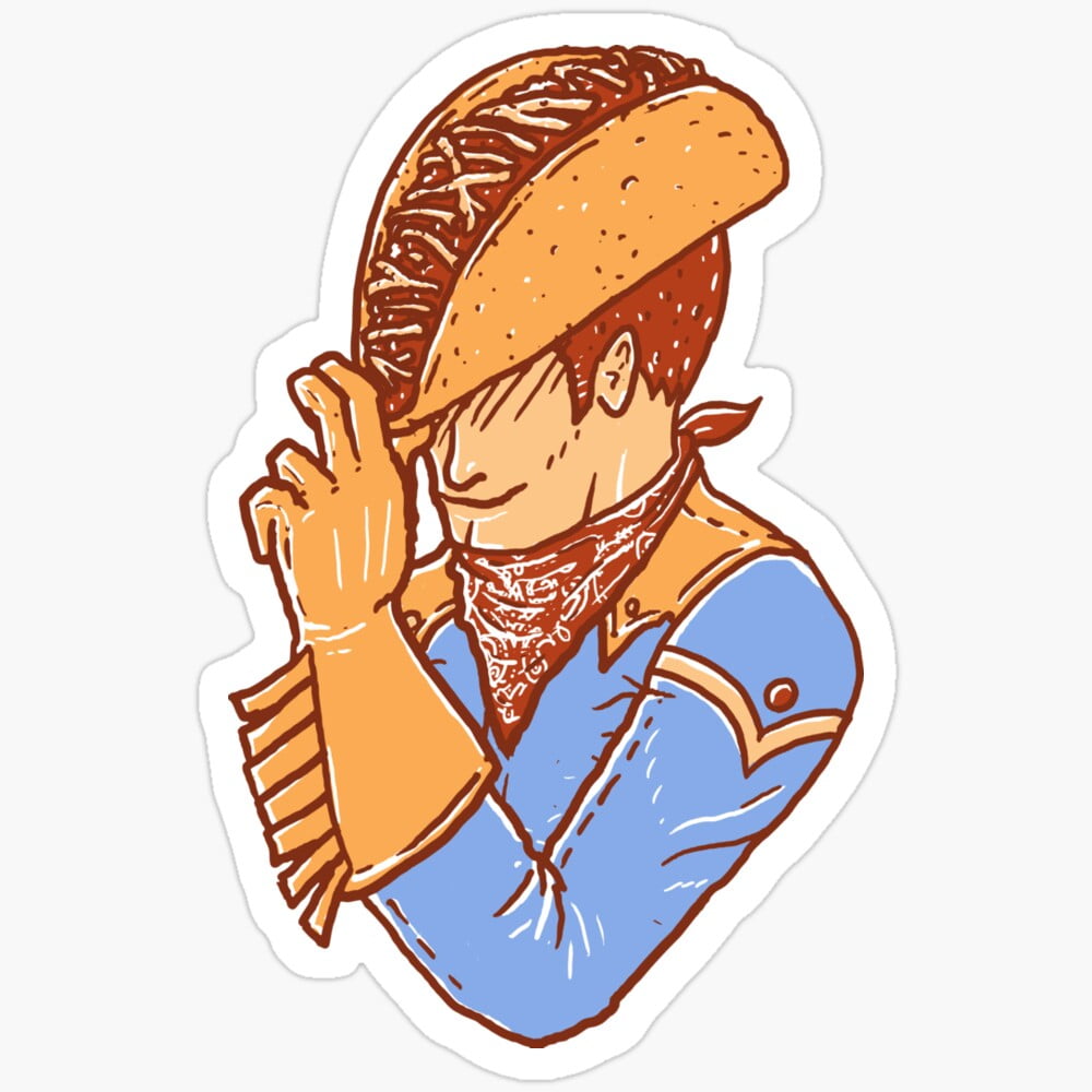 Taco Cowboy Sticker Phone Decal Water Bottle Stickers Car Decals ...
