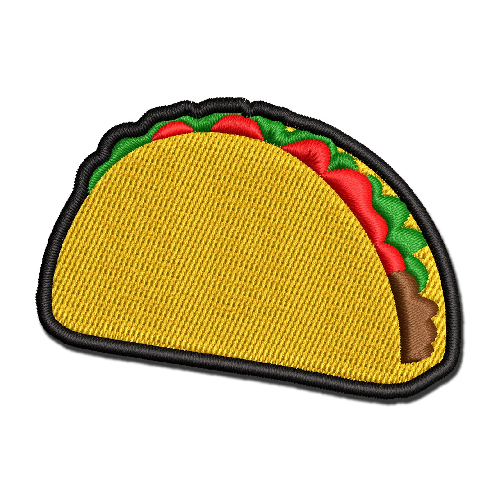 Taco Doodle Applique Multi-Color Embroidered Iron-On Patch - 2.0 Inch ...