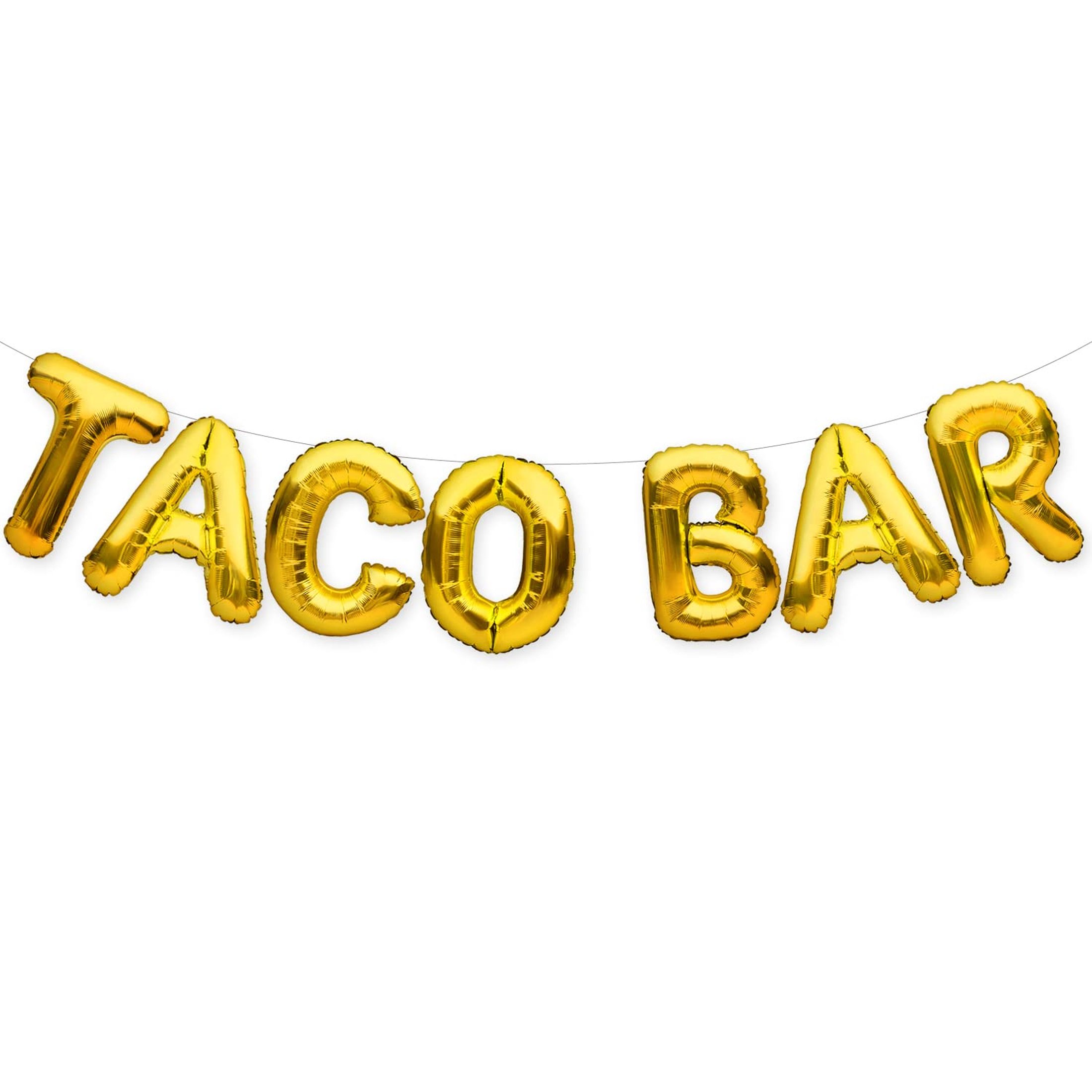 Taco Fiesta Balloon Banner for Celebrations - Vibrant Gold Party ...