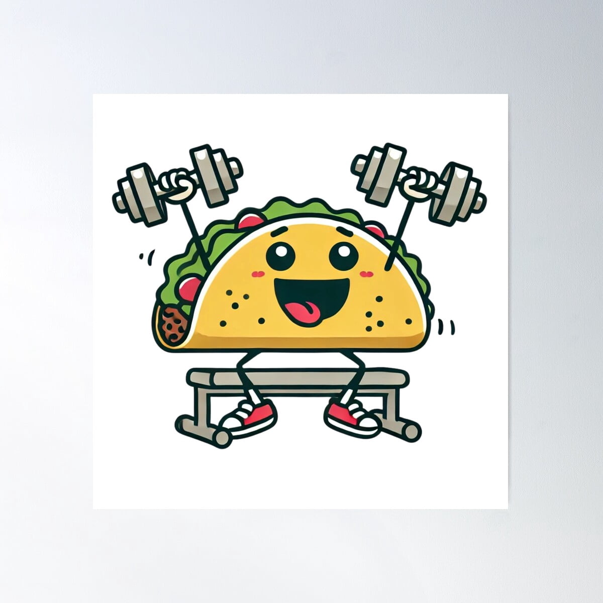 Taco Fitness: Train, Eat, And Laugh Poster Wall Art, Modern Wall Decor ...