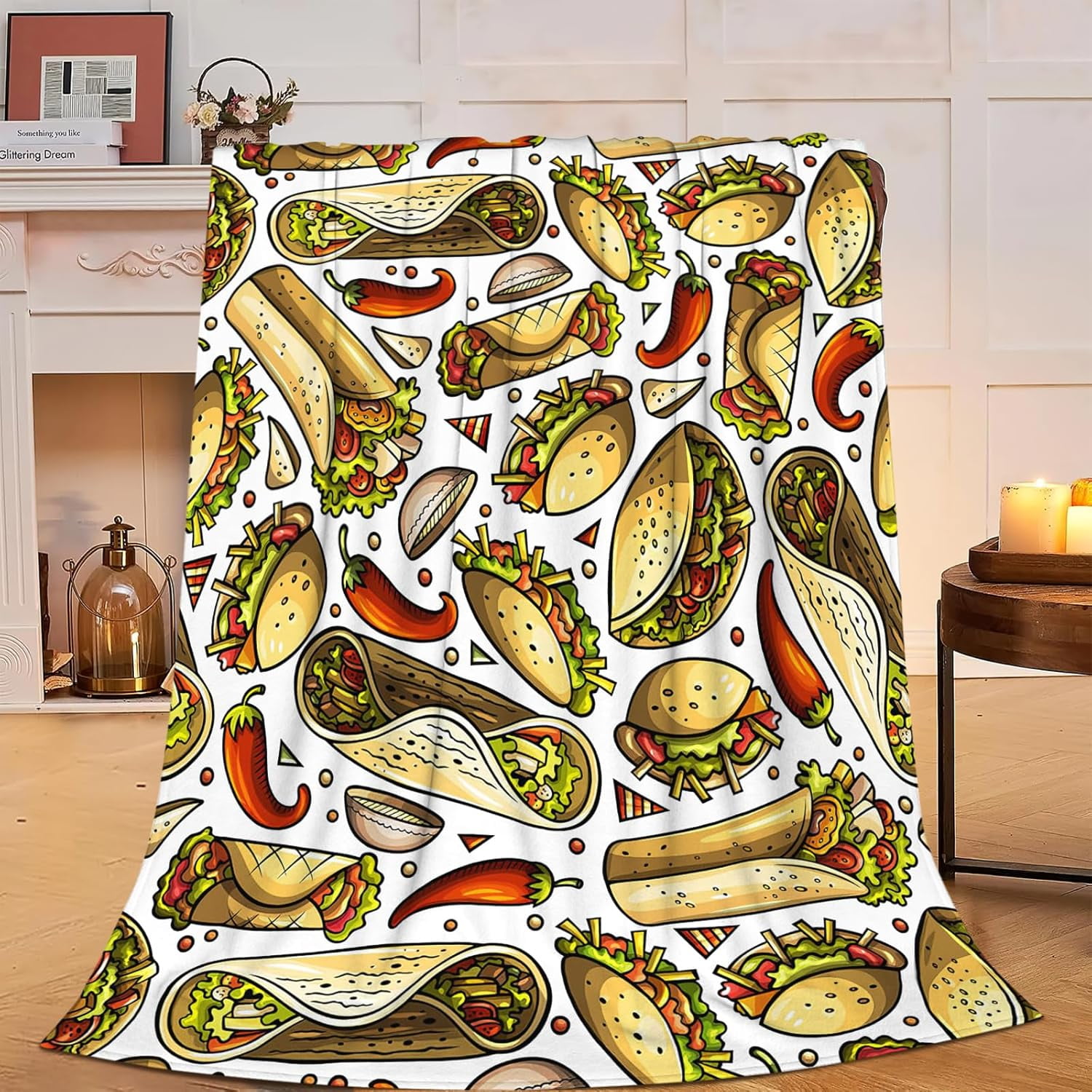 Taco Food Blanket Super Cozy Soft Chicken Burrito Throw Blanket Warm ...