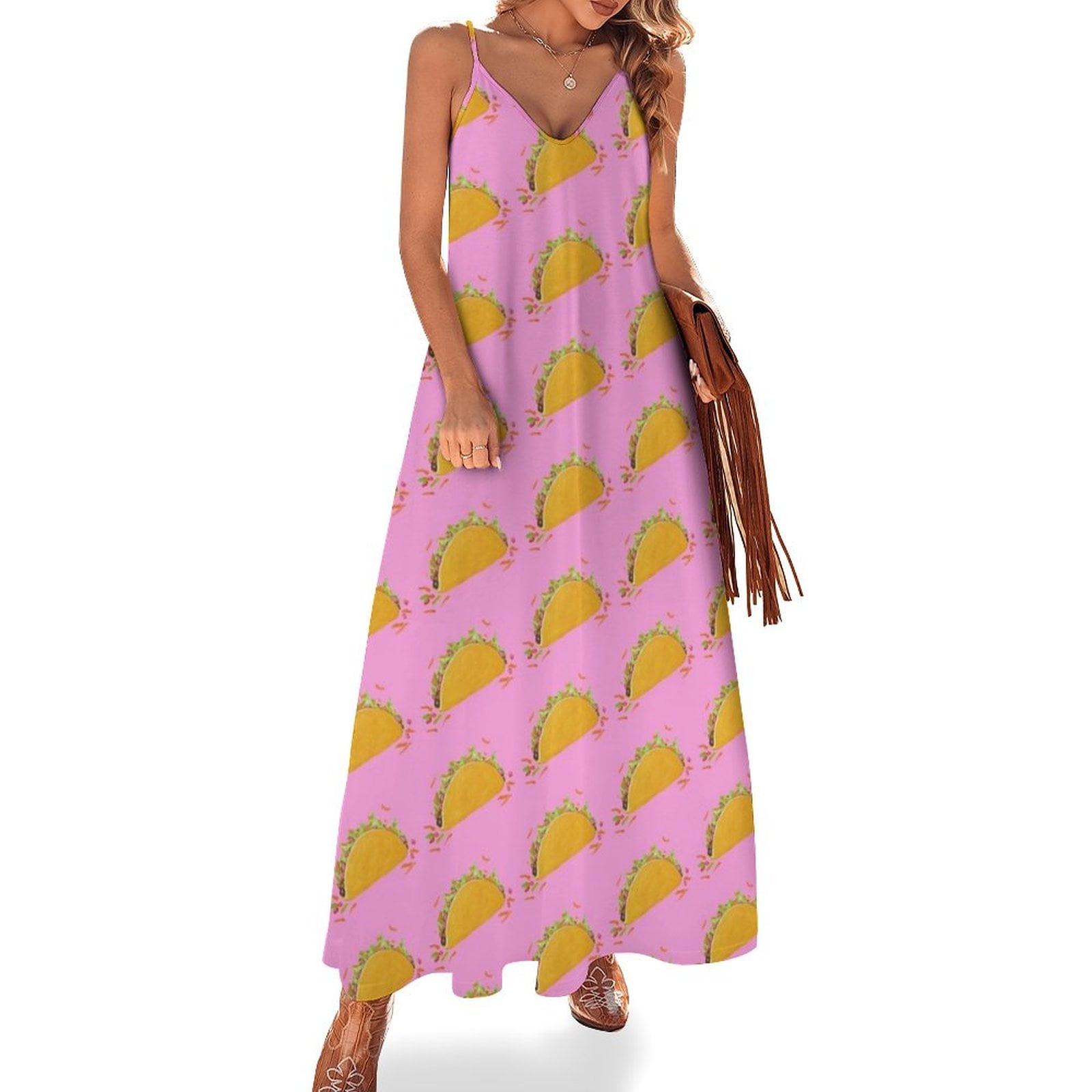 Taco Heaven Sleeveless Dress prom dresses luxury dress - Walmart.com