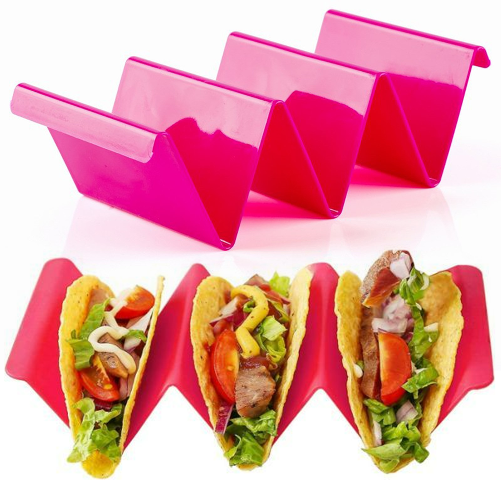 Taco Holder Plastic Taco Stand with Handle Taco Holders Rack Trays for ...