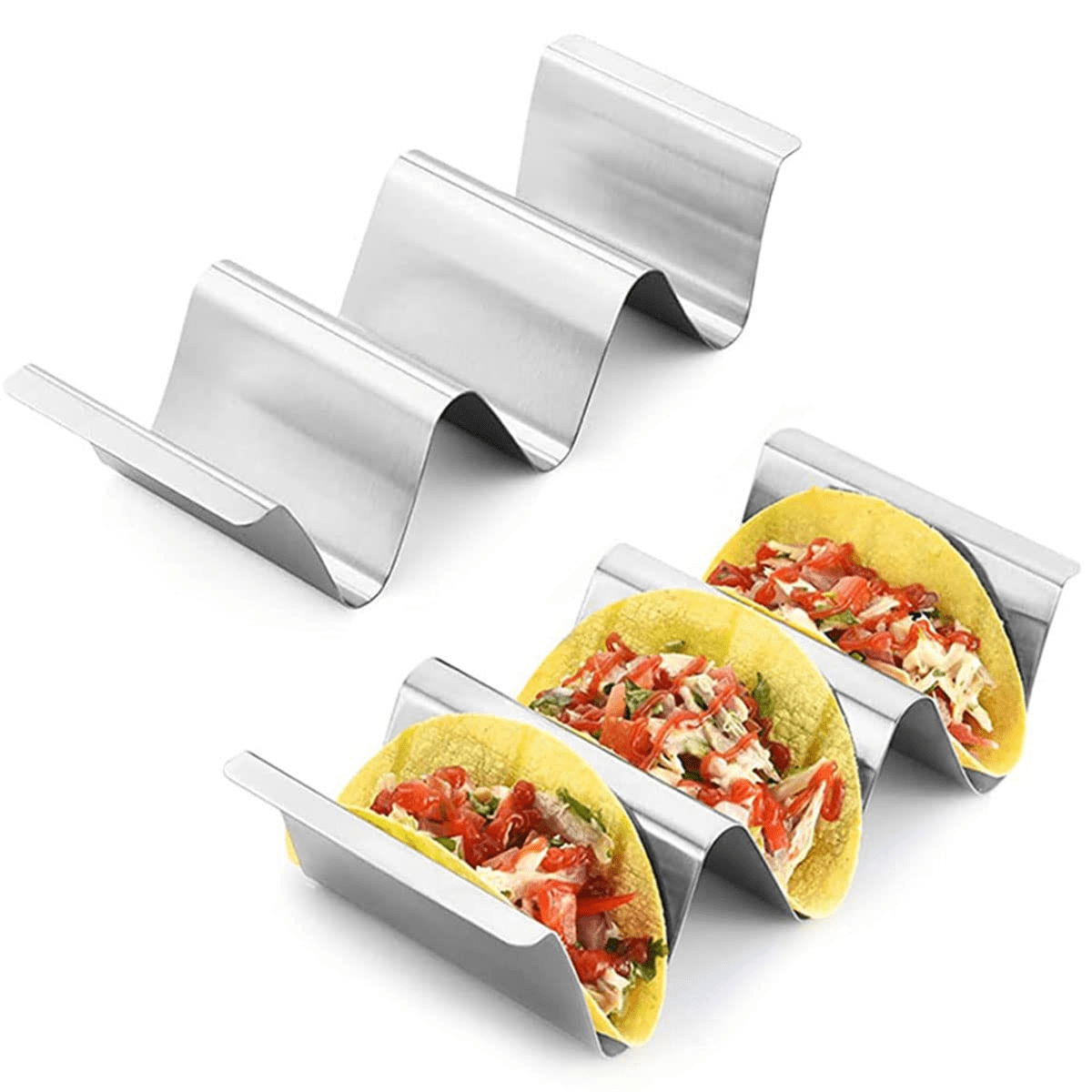 Taco Holder, Stainless Steel Taco Stand Rack with Handles, Tortilla ...