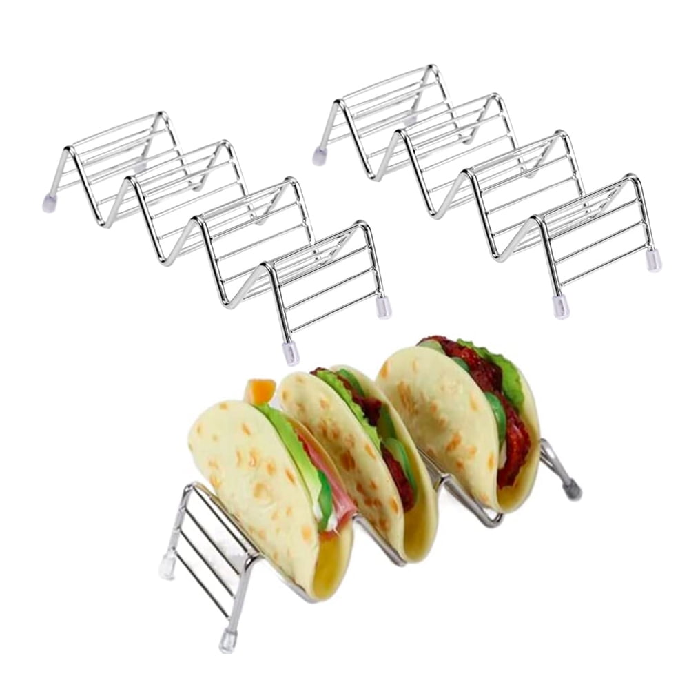 Taco Holder Stand Stainless Steel Taco Rack for 3-4 Tacos Each, Set of ...