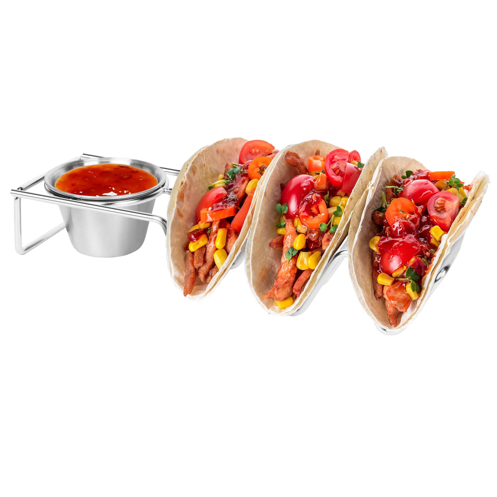 Taco Holders with Salad Cup set of 1,Stainless Steel Taco Shell Holder ...
