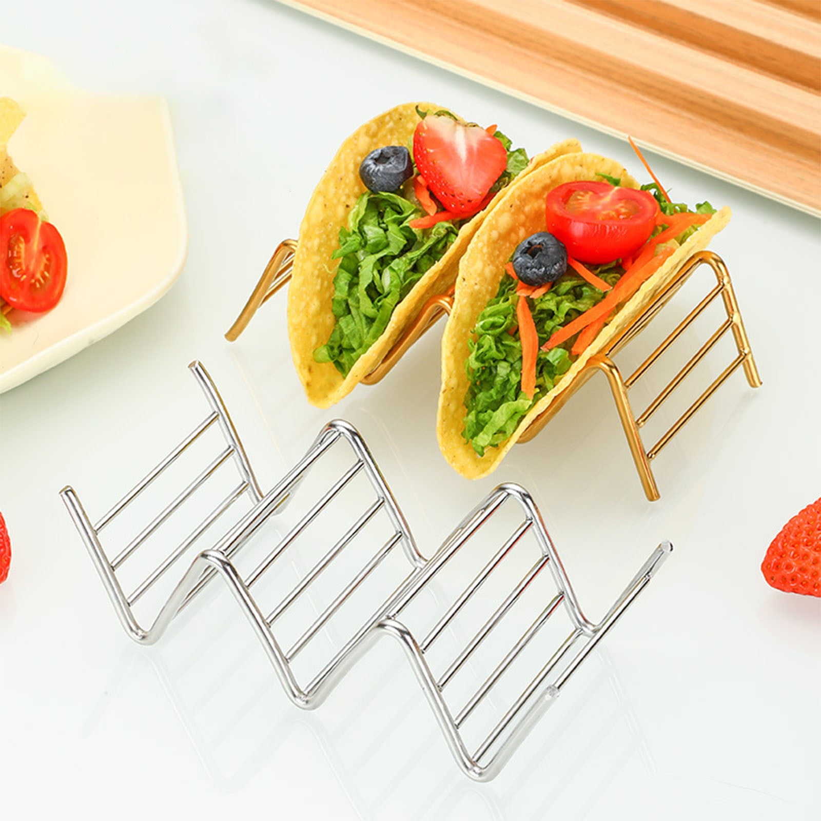 Taco Holders, Taco Stand, Stainless Steel Taco Holder, with Easy-Access ...