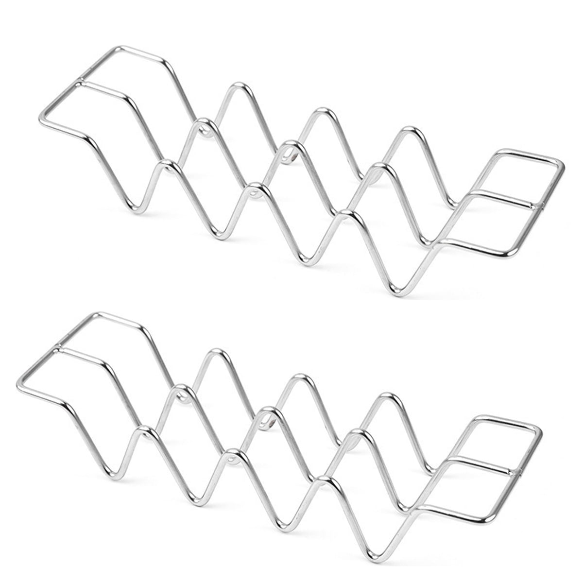 Stainless Steel Taco Holders Set of 2, Holds 4 Tacos Each - Walmart.com