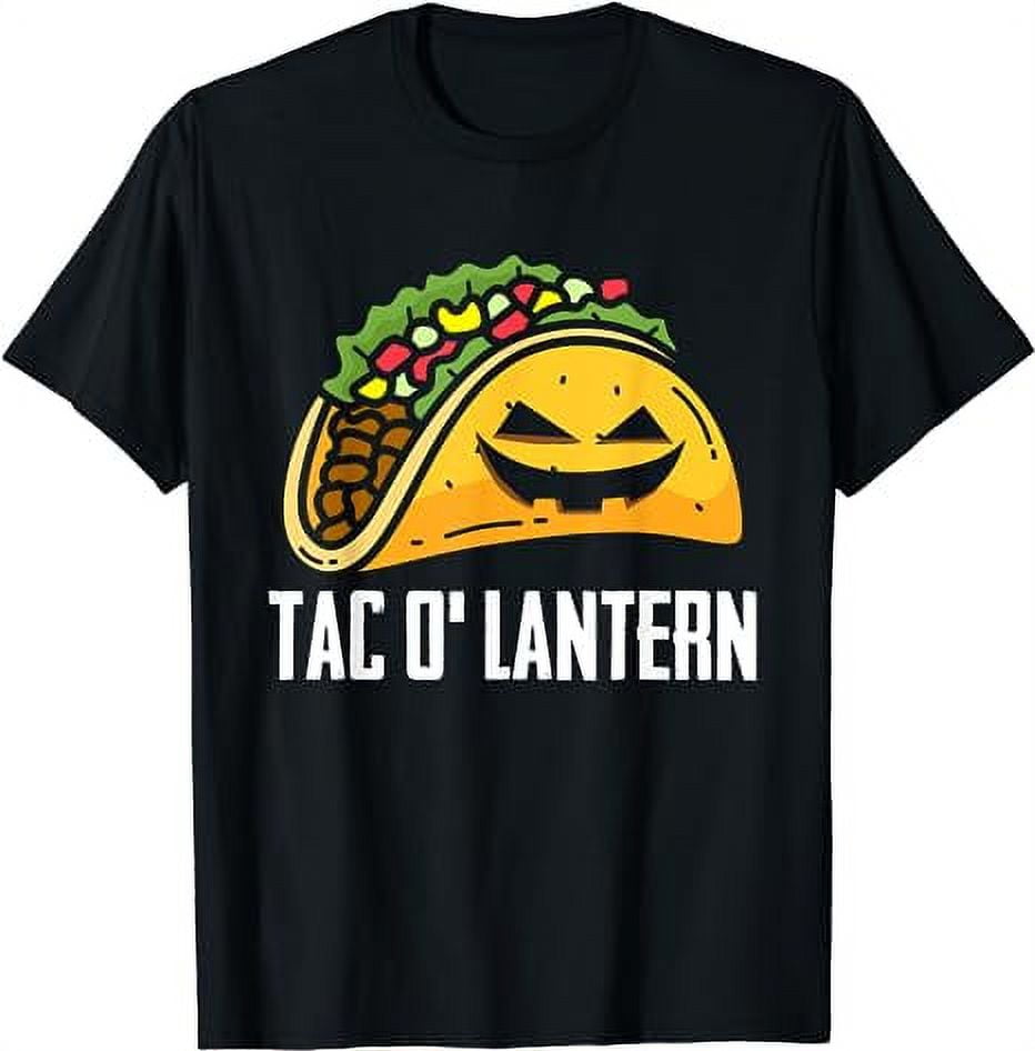 Taco Jack O Lantern Lazy Halloween Costume Cute Mexican Food T-Shirt ...