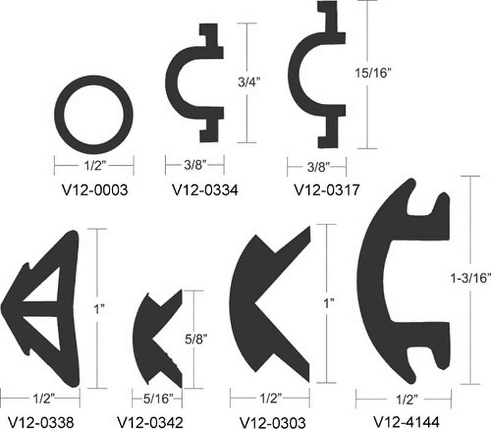 Taco Metals V12-0003BKA70-1 1/2" Tube Style Flexible Black Vinyl Insert ...