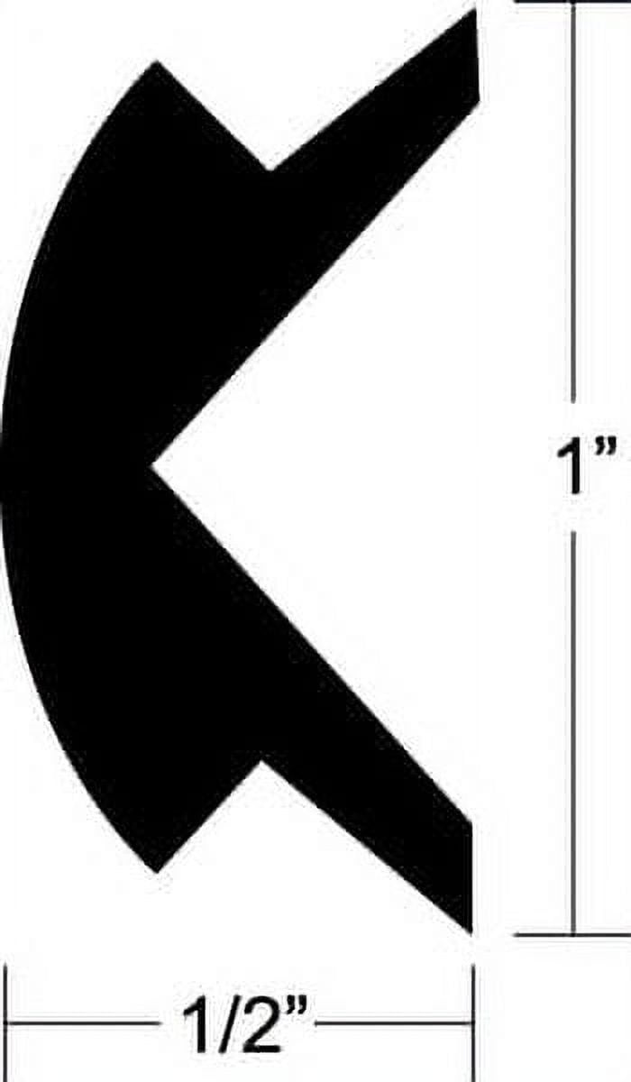 Taco Metals V12-0303BKA70-1 Black Rub Rail Insert 1/2"W x 1"H x 70'L ...