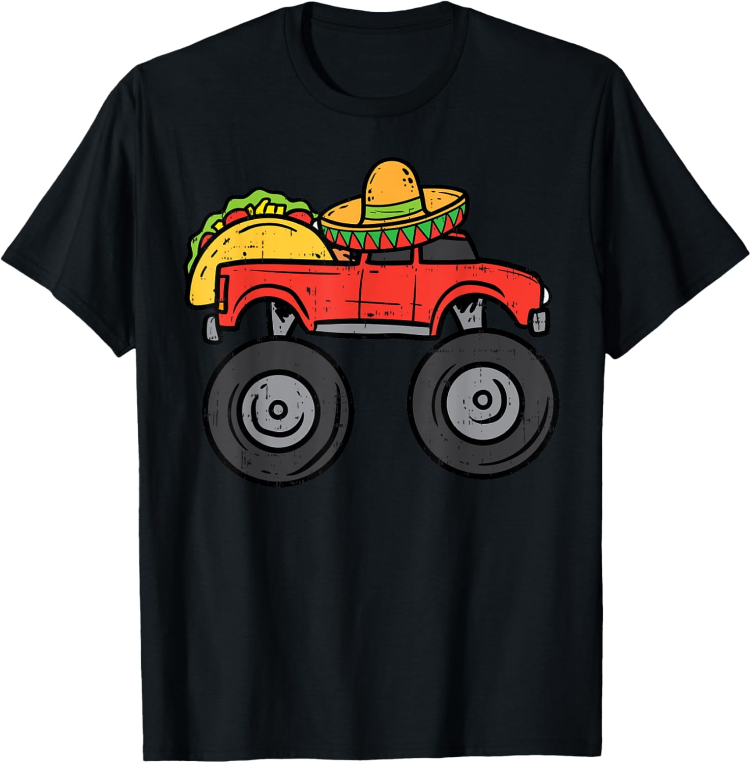 Taco Monster Truck Sombrero Cinco De Mayo Mexican Boys Kids T-Shirt men ...