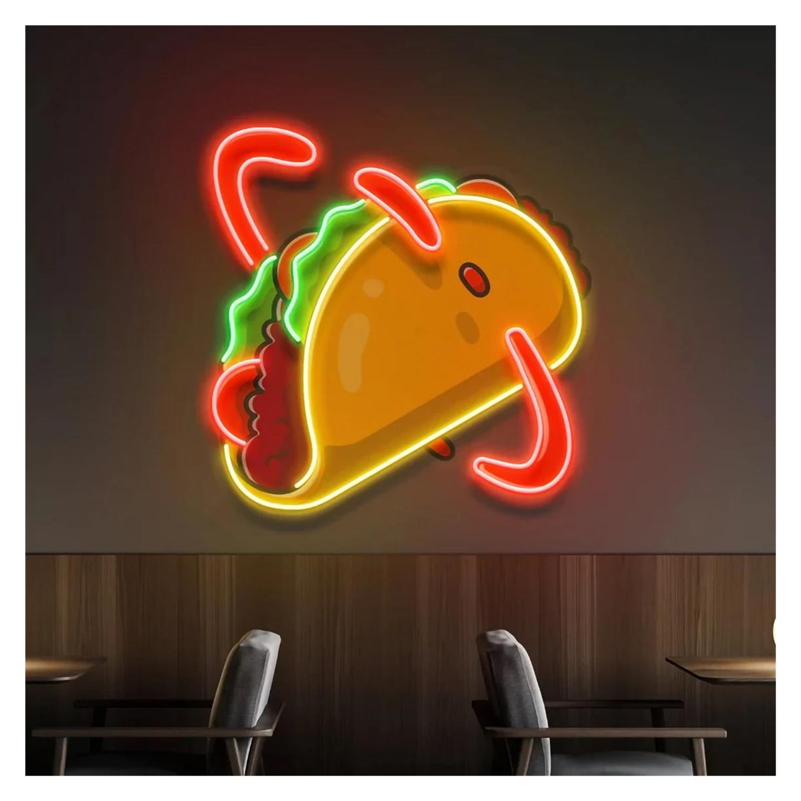 Taco Neon Sign USB Powered UV Printing Led Neon Lights Suitable For ...