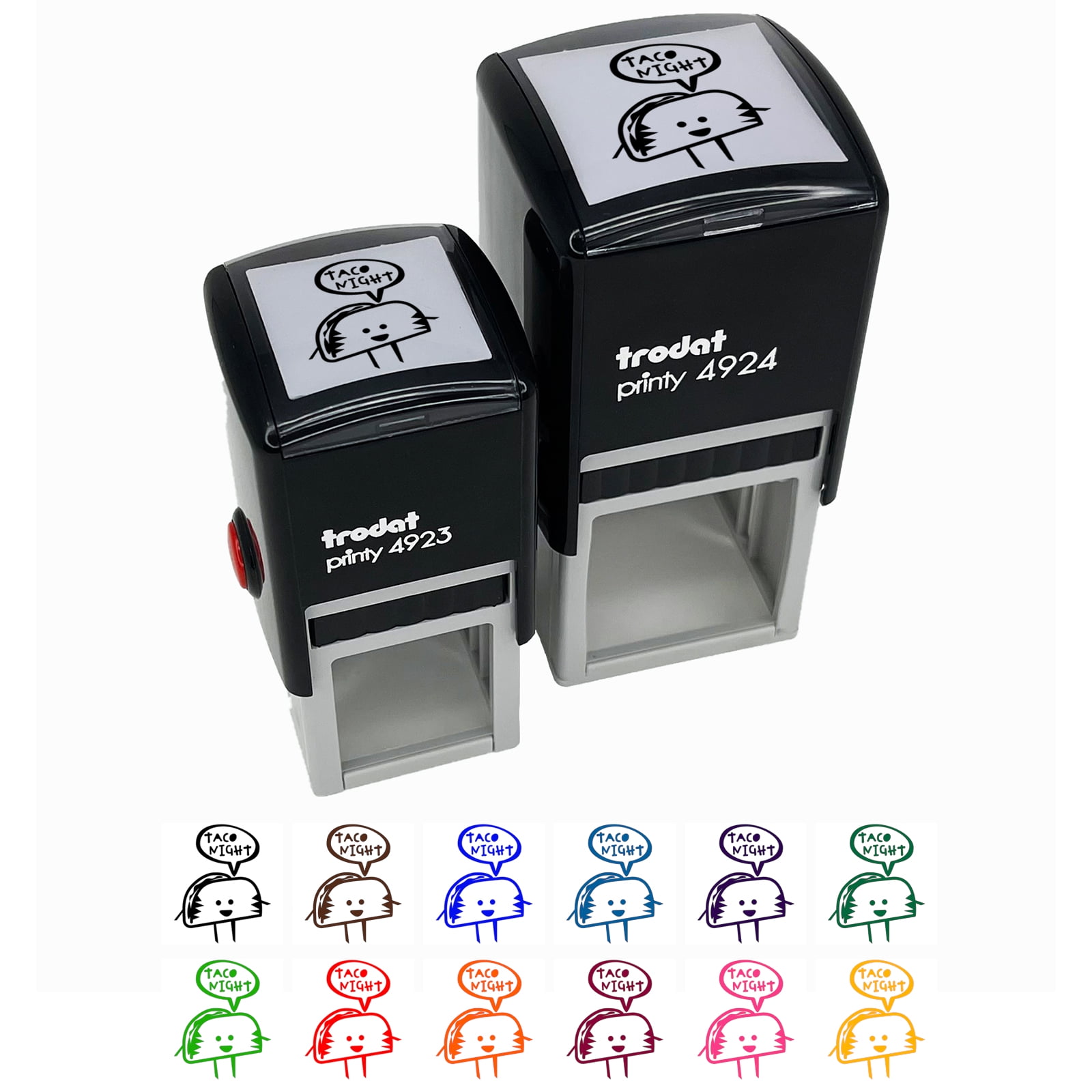 Taco Night Talking Taco Self-Inking Rubber Stamp Ink Stamper - Pink Ink ...