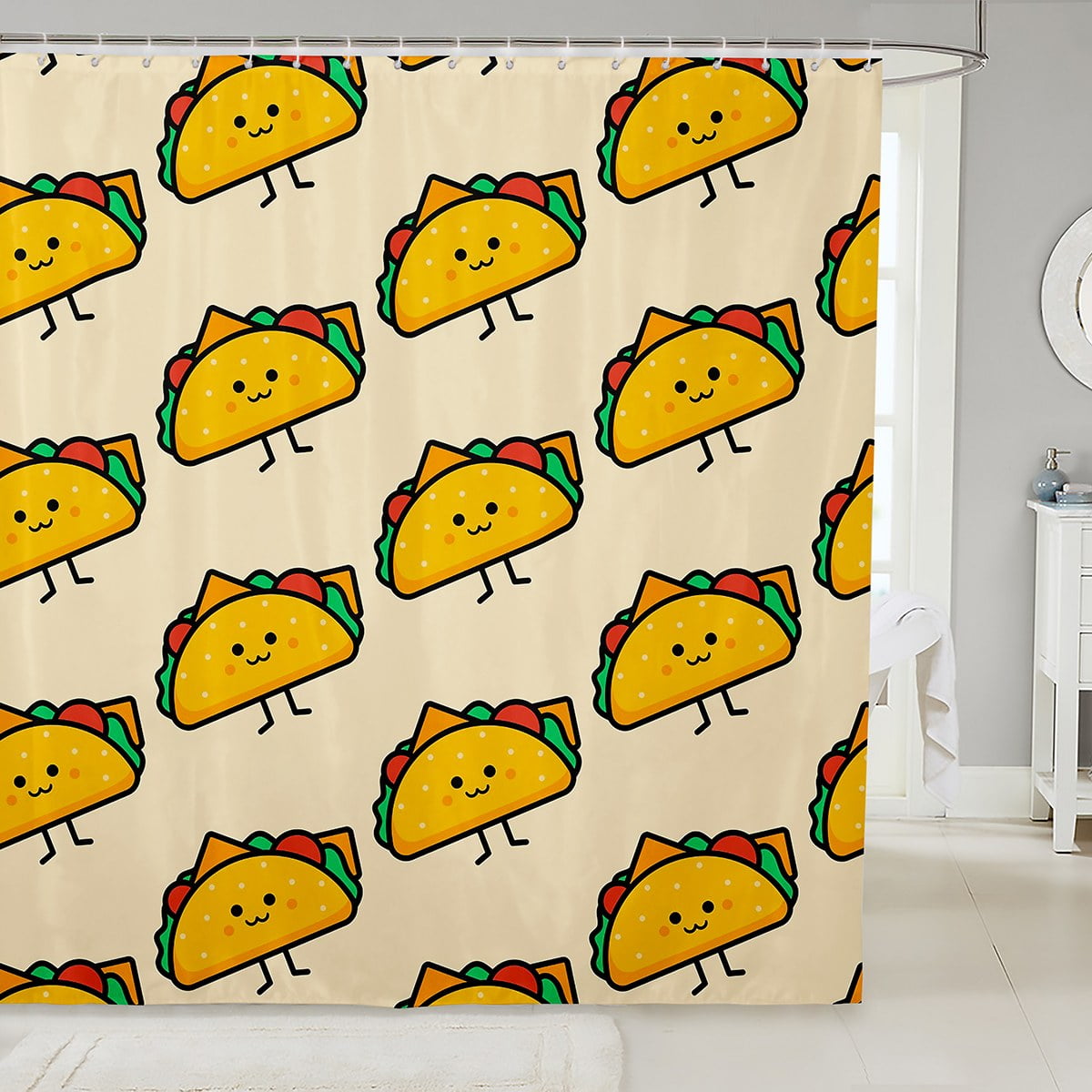 Taco Party Shower Curtain Mexican Taco Bathroom Shower Curtain Sets ...