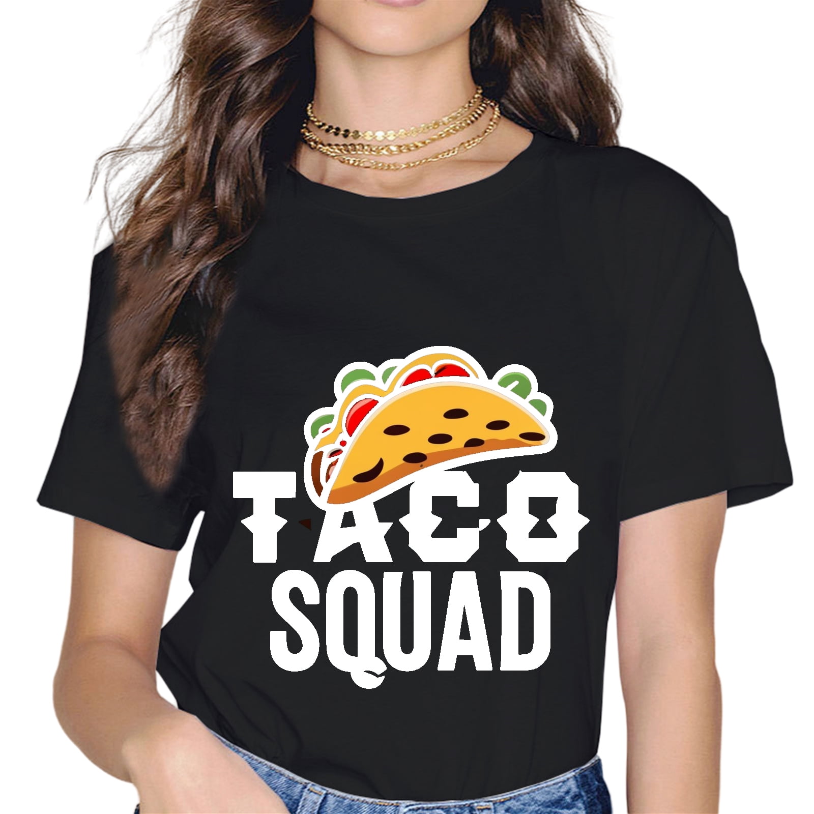 Taco Print T-Shirt Short Sleeve - Walmart.com