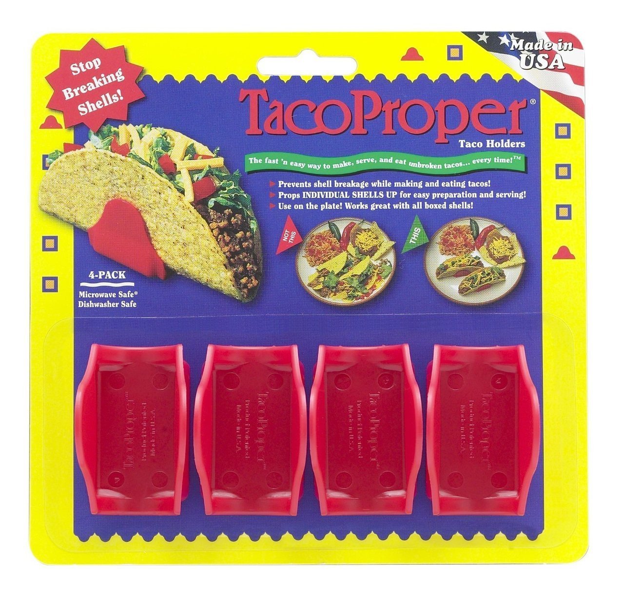 Taco Proper Shell Holders FiestaPak - 4 Shell Stands 2 Sets - Walmart.com