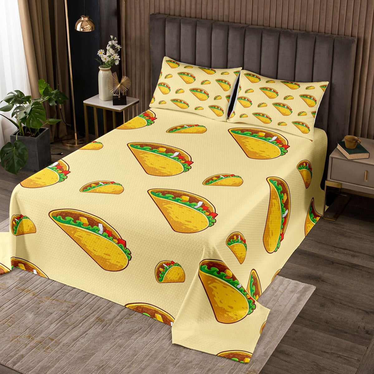 Taco Quilt Set Taco Tuesday Party Coverlet Set Mexican Decor, Cinco De ...