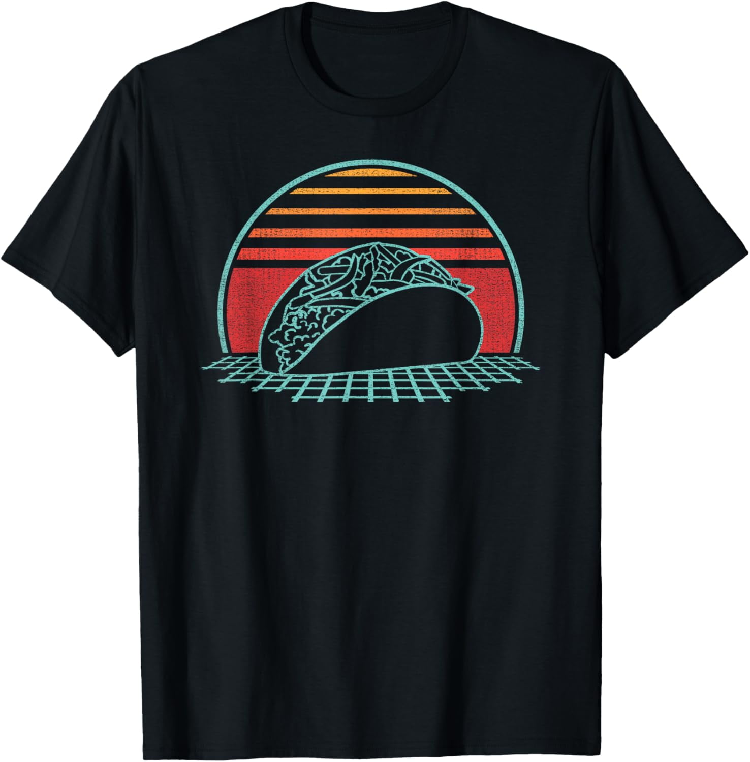 Taco Retro Mexican Food Tuesday Vintage 80s Style Gift T-Shirt ...