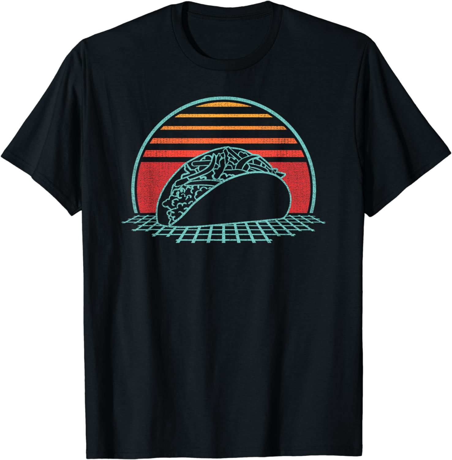 Taco Retro Mexican Food Tuesday Vintage 80s Style Gift T-Shirt ...