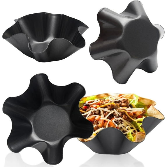 Taco Salad Bowl Maker Molds, 4Pcs Non Stick Carbon Steel Baking Bowls ...