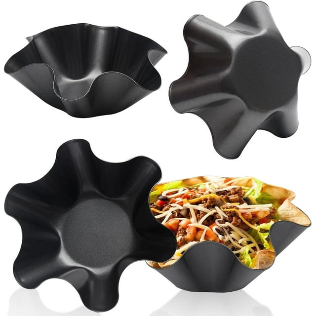 Taco Salad Bowl Maker Molds, 4Pcs Non Stick Carbon Steel Baking Bowls ...