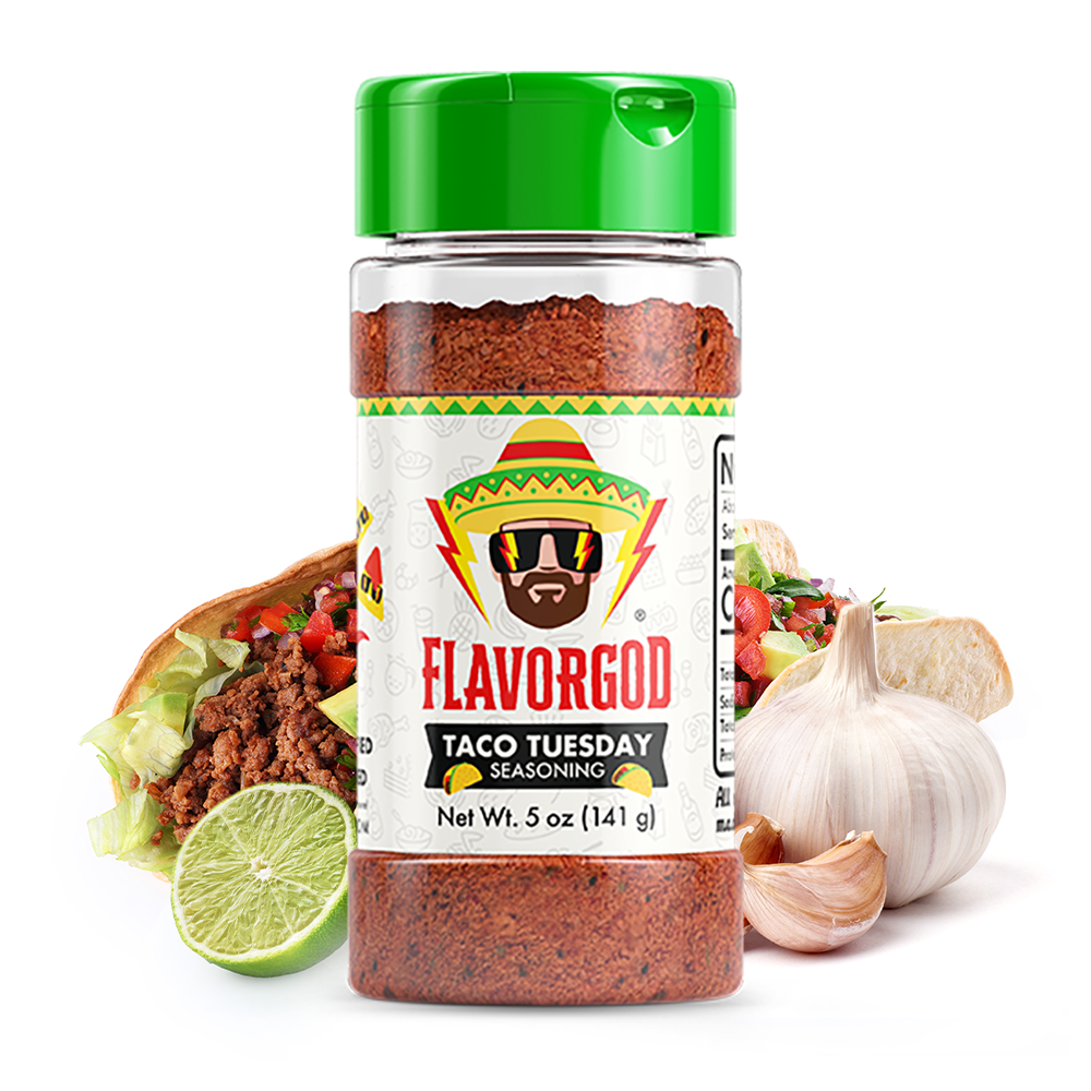 Flavor God Taco Tuesday Seasoning - Keto, Paleo, Vegan, Low Sodium, Non ...