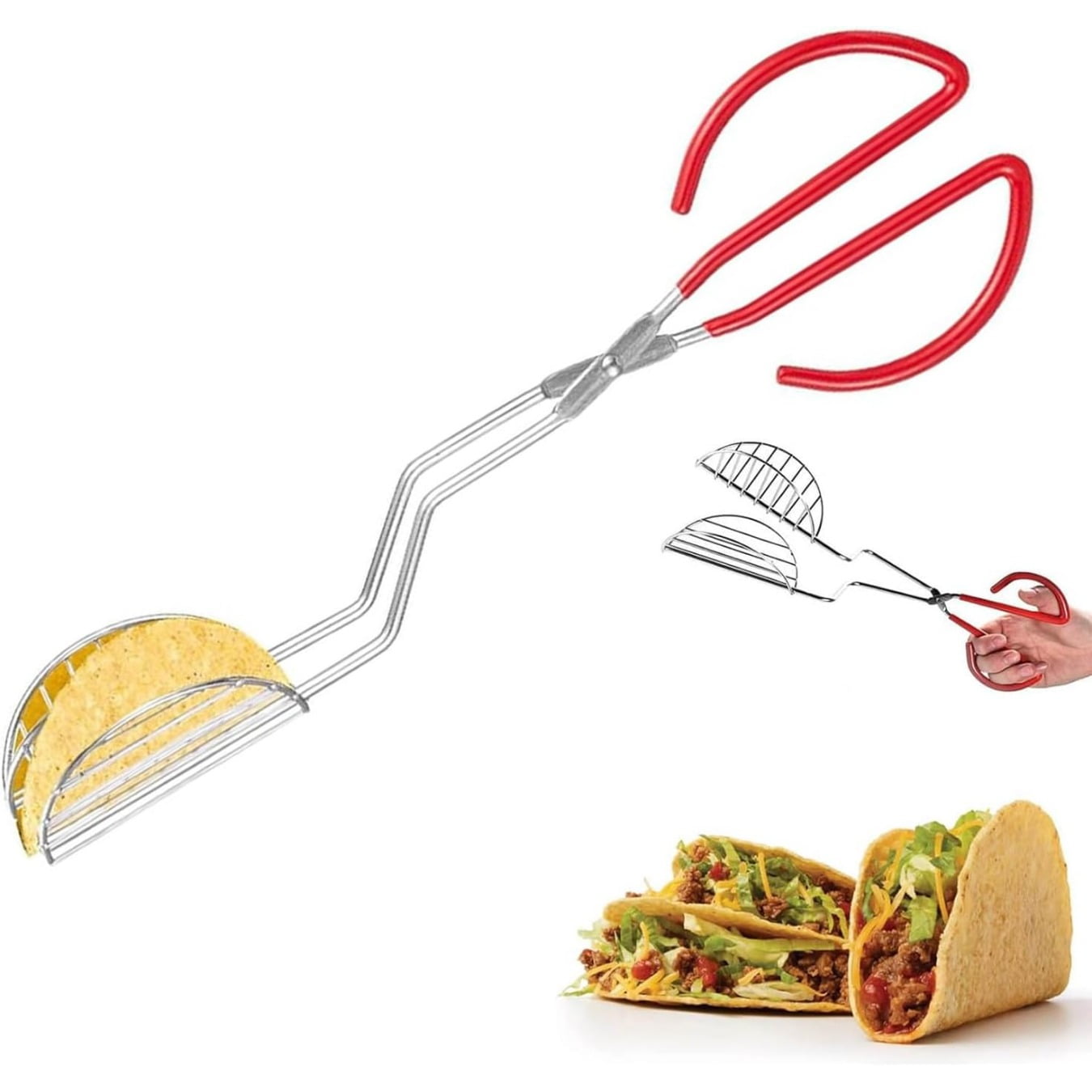 Taco Shell Tong, Taco Shell Mold for Frying, U-Shaped Stainless Steel ...