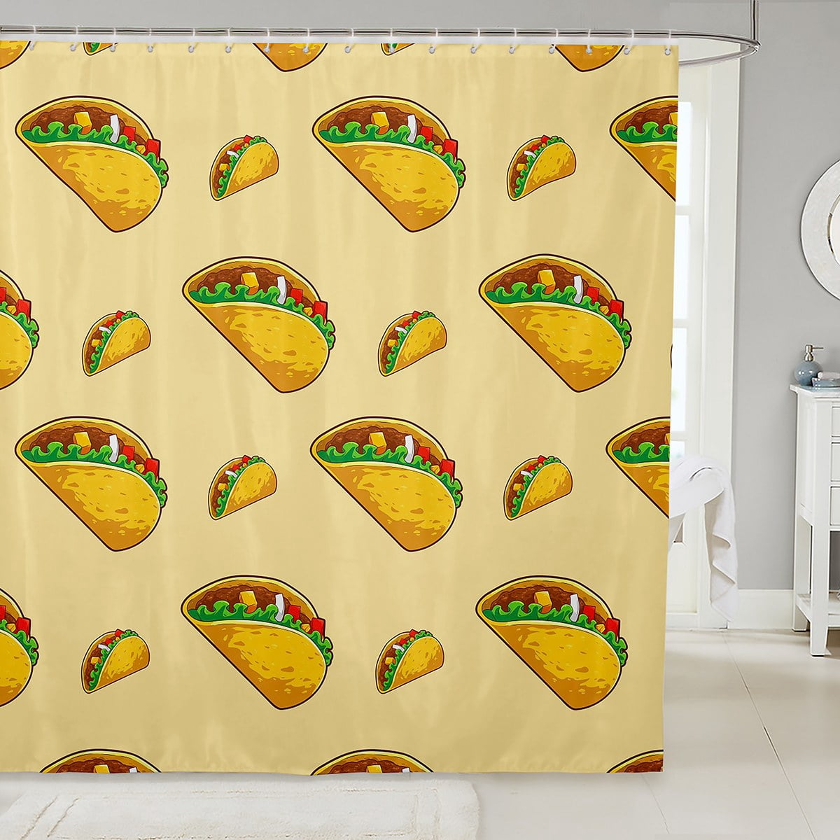 Taco Shower Curtain Taco Tuesday Party Bathroom Shower Curtain Sets ...