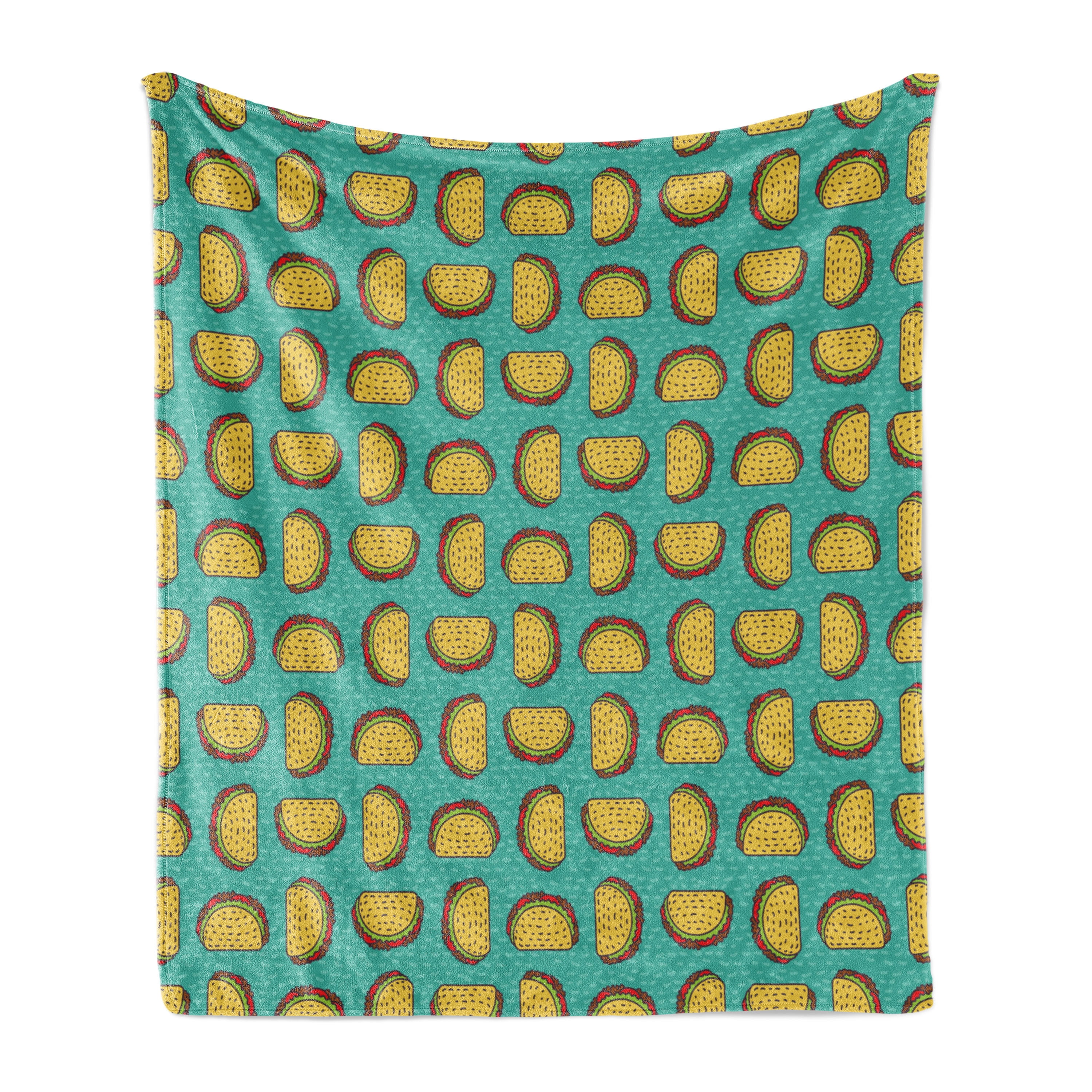 Taco Soft Flannel Fleece Throw Blanket, Mexican Dish with Tortilla ...