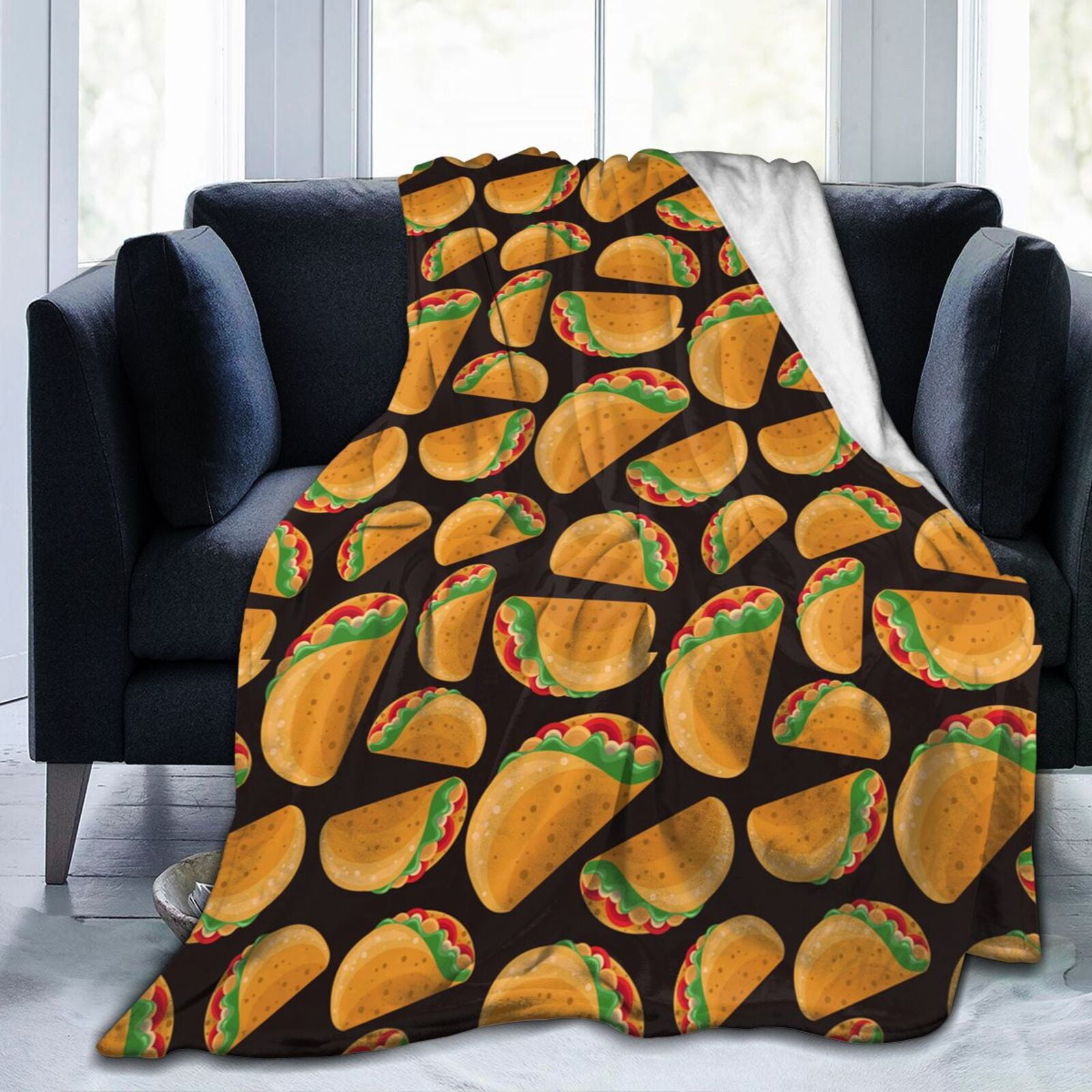 Taco Throw Blanket Soft Cozy Warm Durable Fuzzy Flannel Blankets 40 x ...