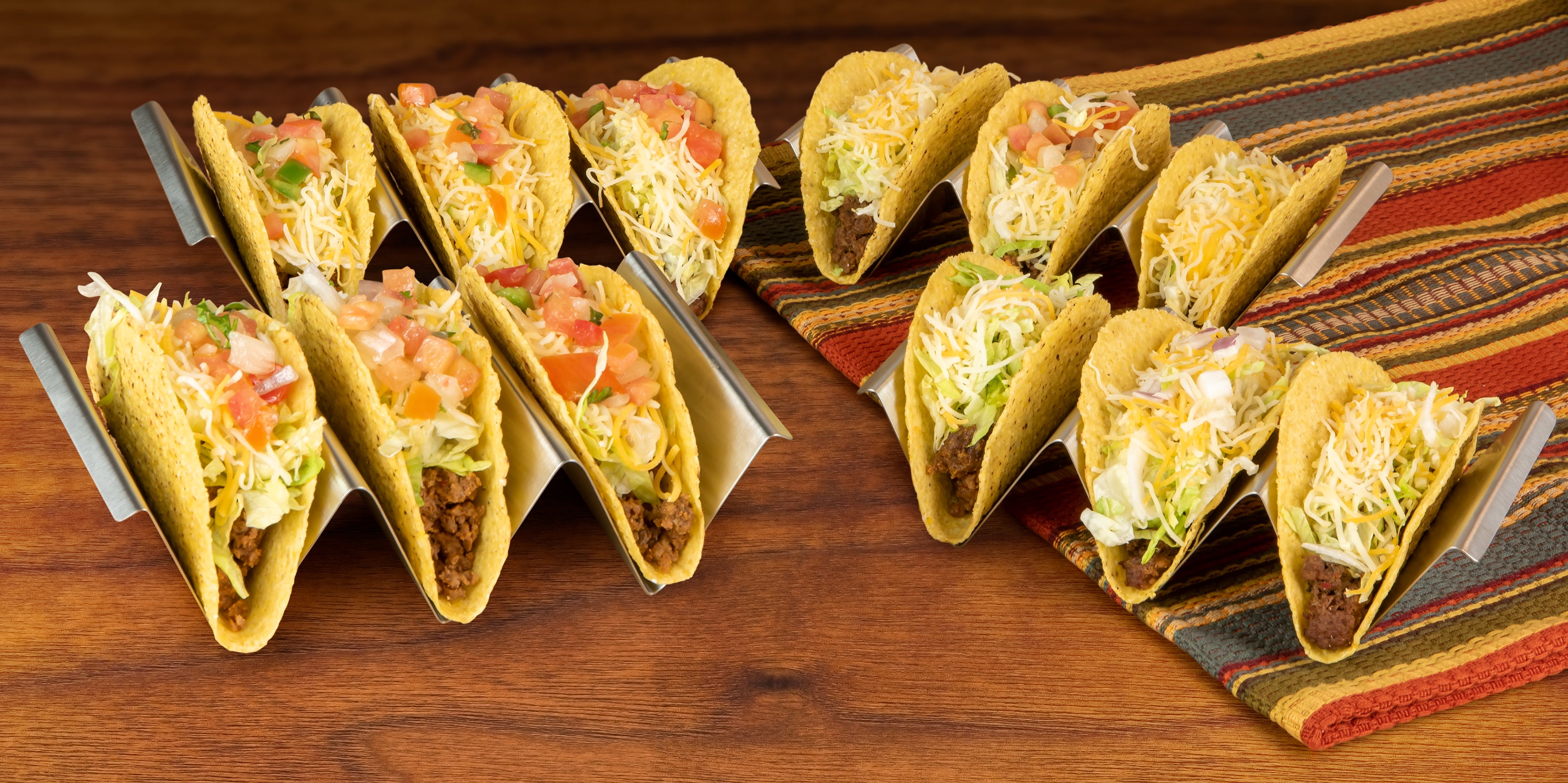 Taco Tuesday 4 Piece Stainless Steel Taco Holder Set - Walmart.com