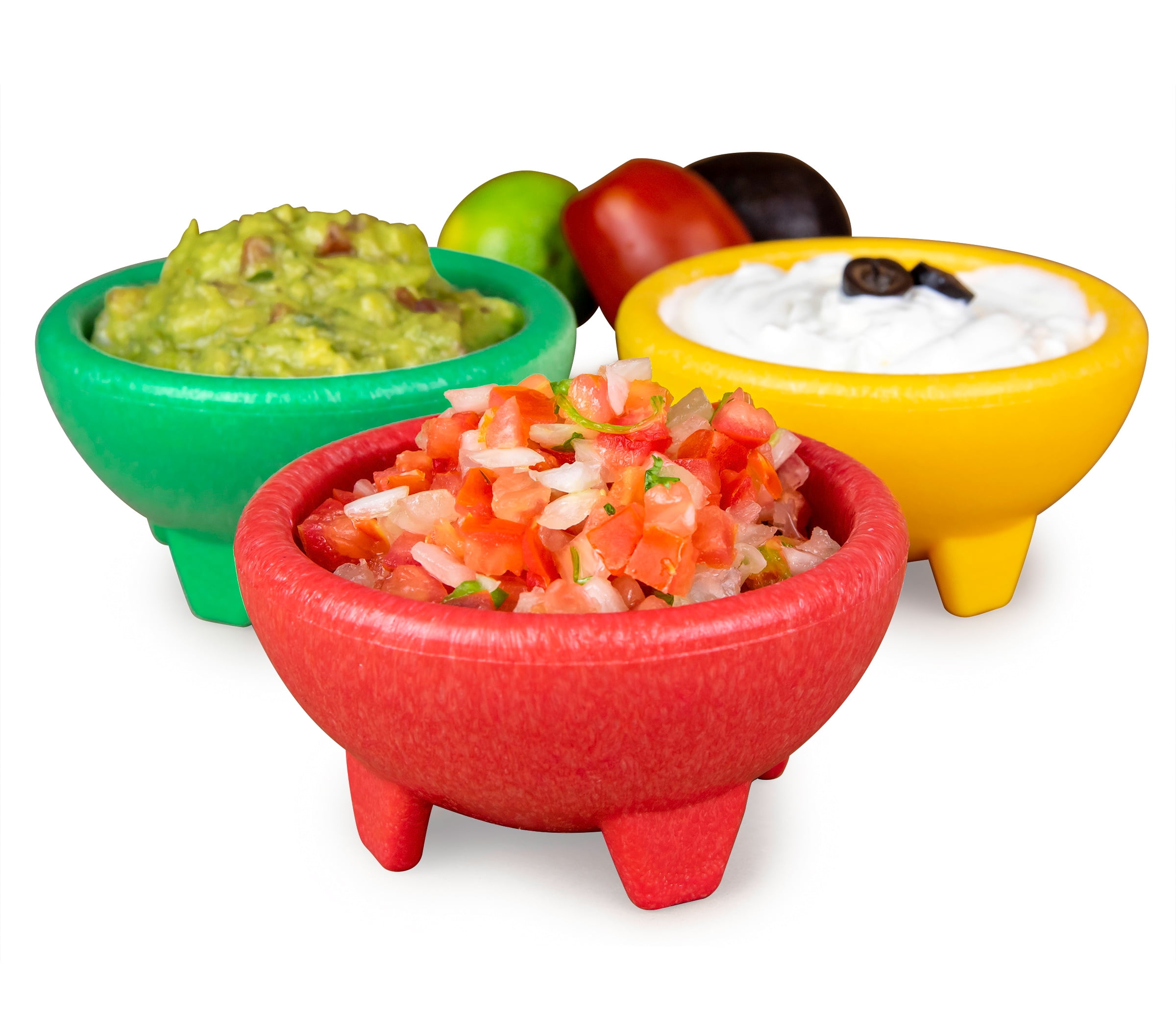 Taco Tuesday TTSB3YRG 3-Piece Salsa Bowl Set in Red, Yellow, Green ...