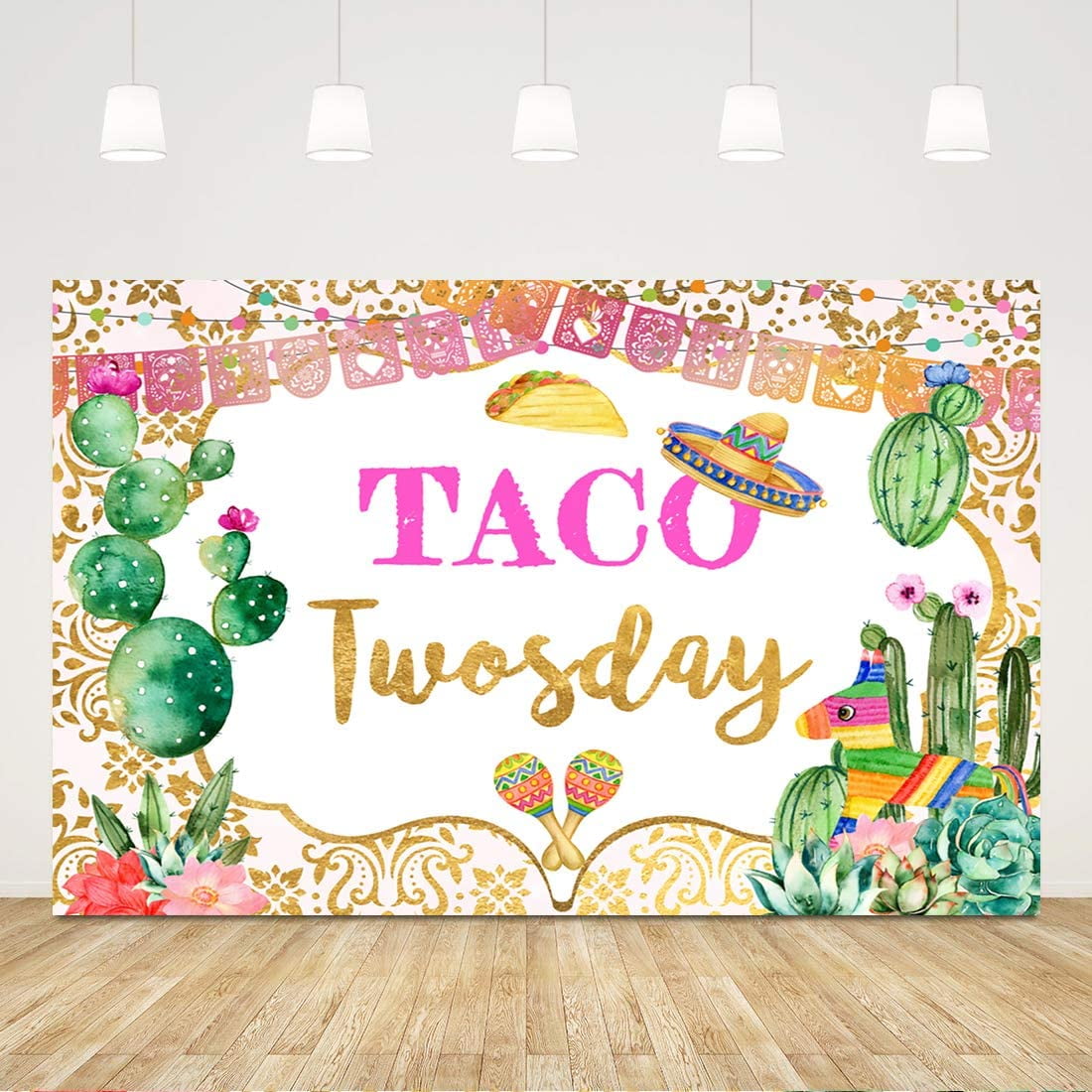 Taco Twosday 2nd Birthday Backdrop Second Birthday Background Mexican ...