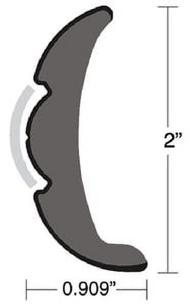 Taco V21-9906WHC60D Rigid Flex-Core Rub Rail, White 29/32"W x 2"H x 60 ...