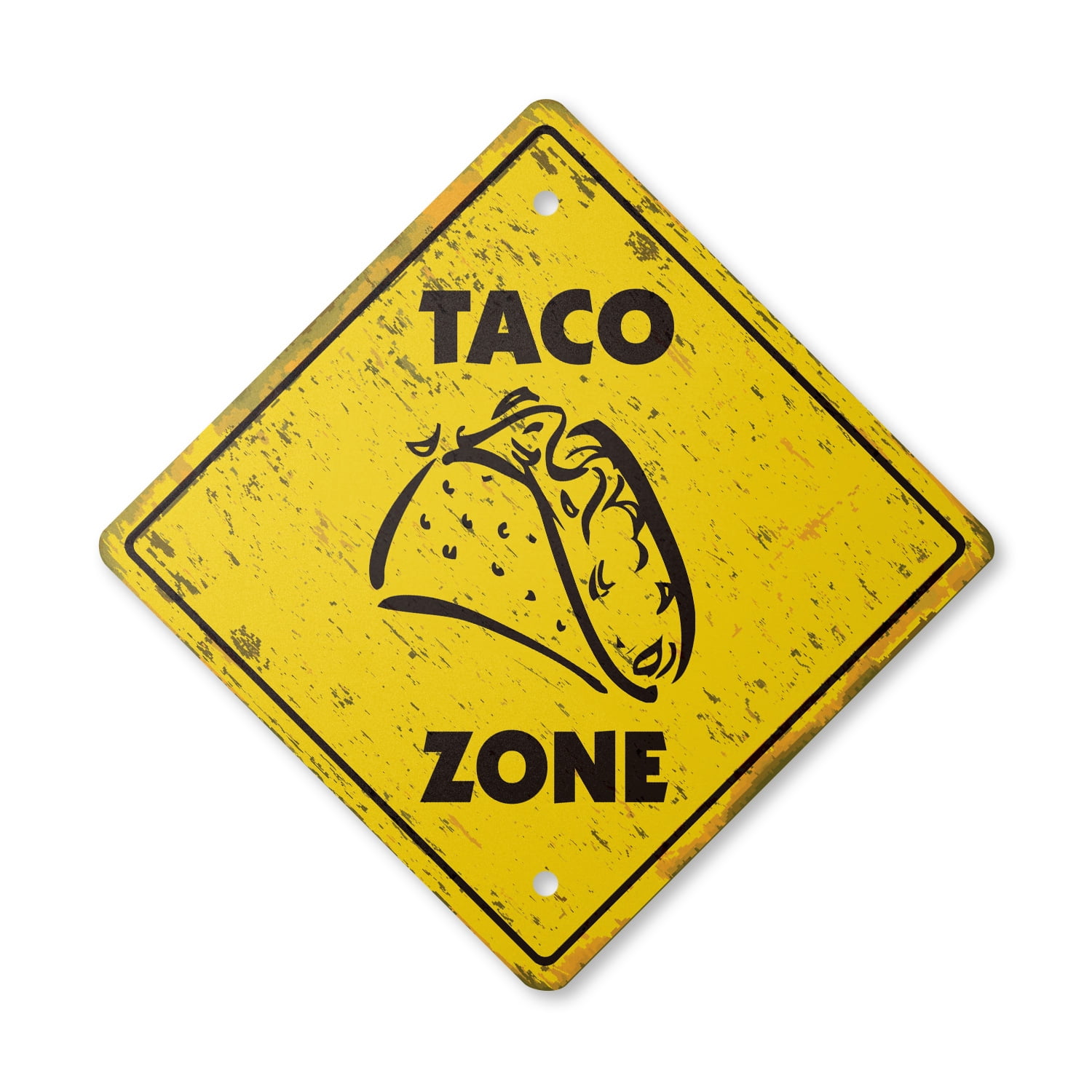 Taco Vintage Crossing Sign Zone Xing | Indoor/Outdoor Plastic | 20 ...