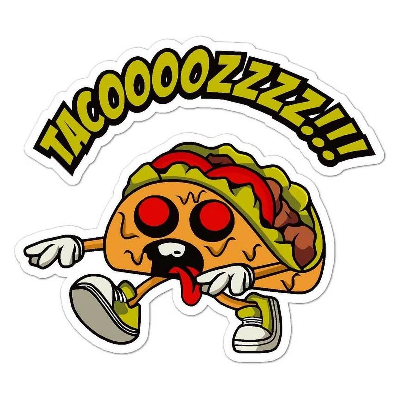 Taco Zombie Sticker Indoor Outdoor Phone Decal Water Bottle Stickers ...