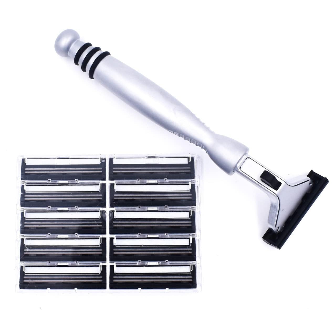 Taconic All‑Metal Heavyweight Chrome Razor – Atra-Compatible Twin Blade ...