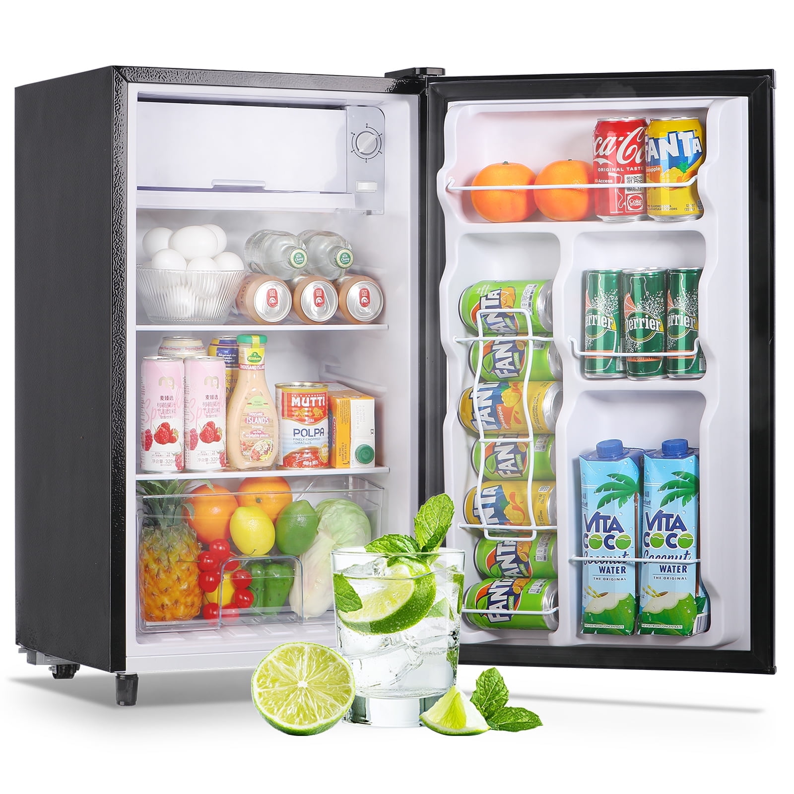 Tacool 3.2 Cu.ft Mini Fridge with Freezer, Single Door Small ...