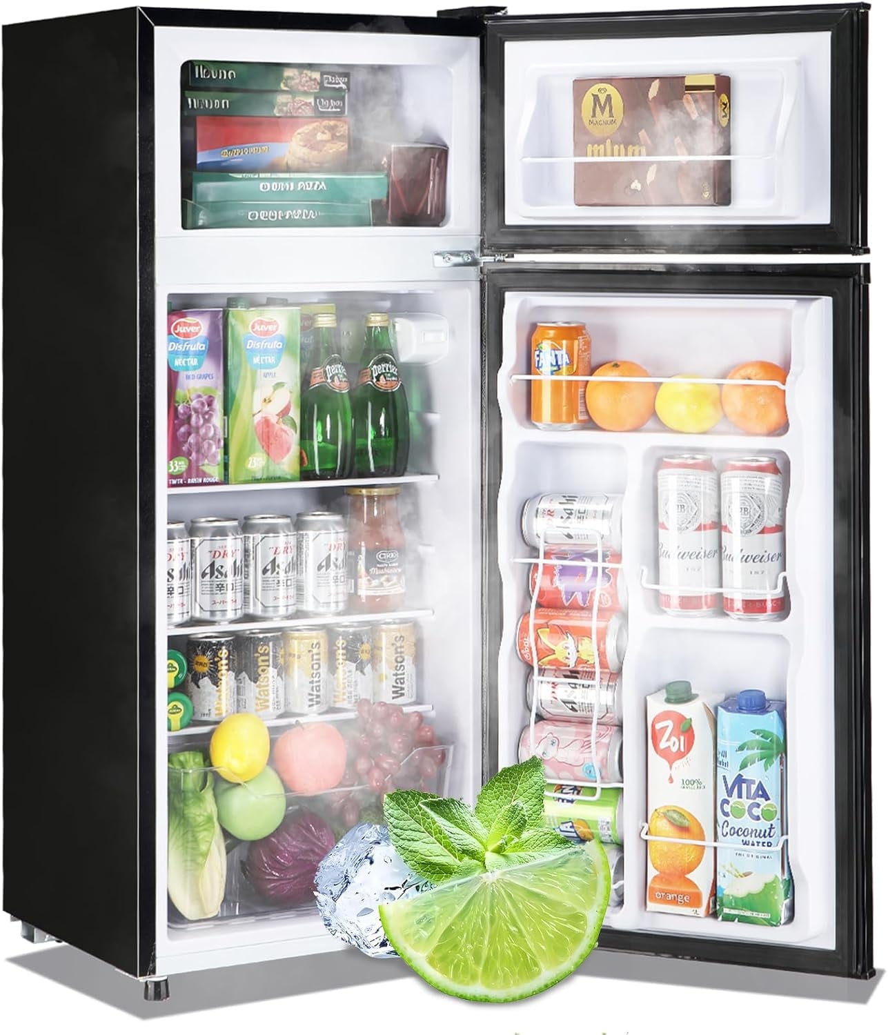 Tacool 4.5Cu.ft Mini Fridge Dual Door Dorm Small Refrigerator with ...