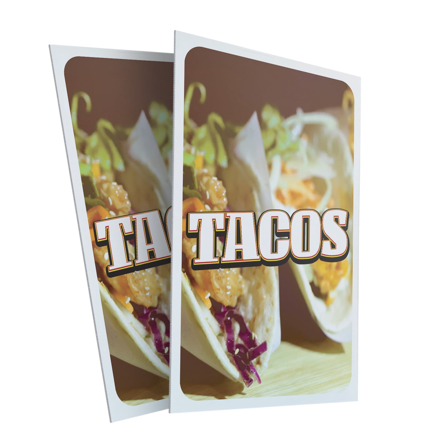 Tacos (2-PACK) 24" x 36" Plastic Signs | Sign Insert 4mm Corrugated ...
