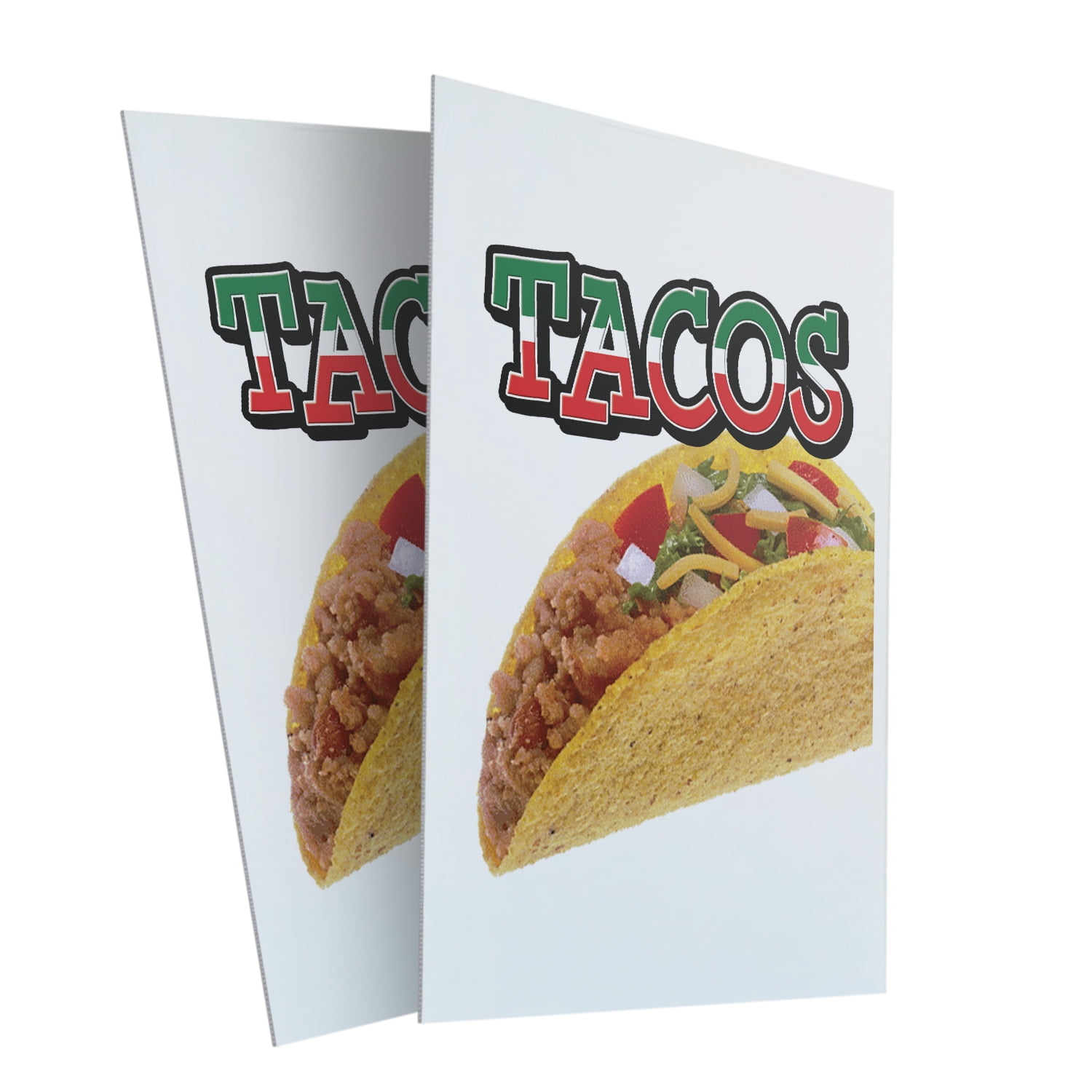 Tacos (2-PACK) 24" x 36" Plastic Signs | Sign Insert 4mm Corrugated ...