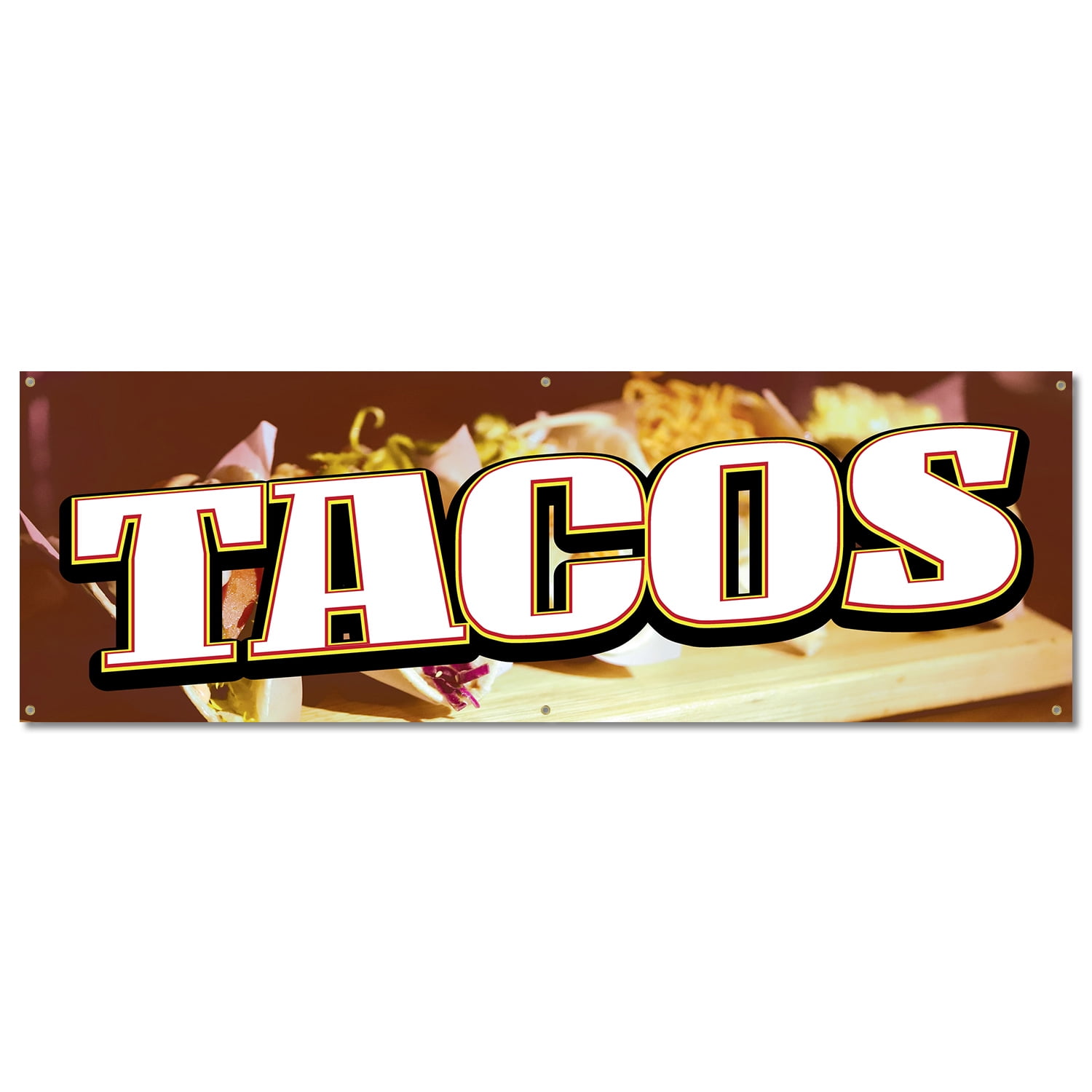 Tacos | 24" X 72" Banner | Outdoor Vinyl Sign With Grommets | Steak ...
