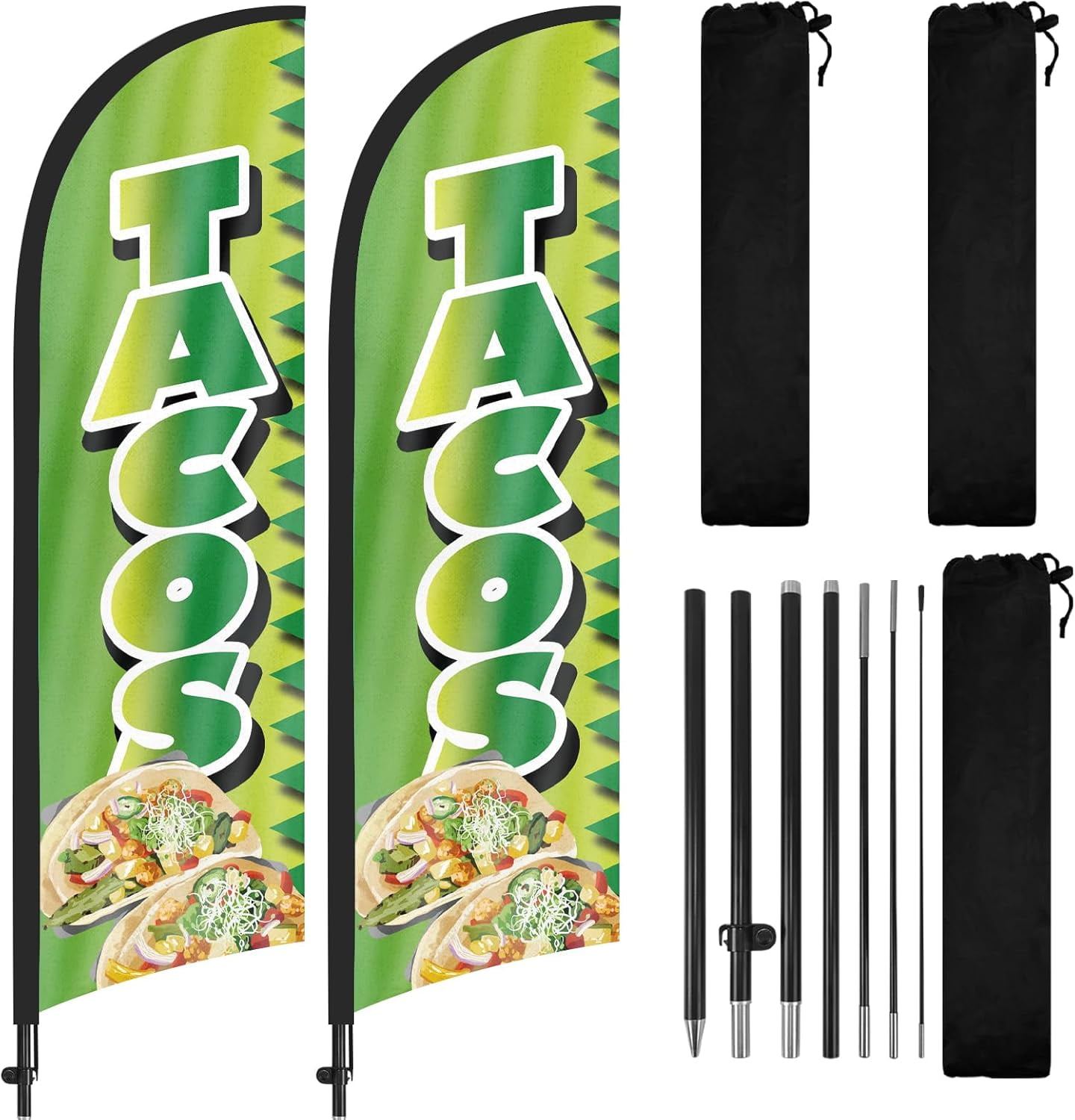 Tacos Advertising Swooper Flag Banner, Tacos Feather Flag with Flag ...