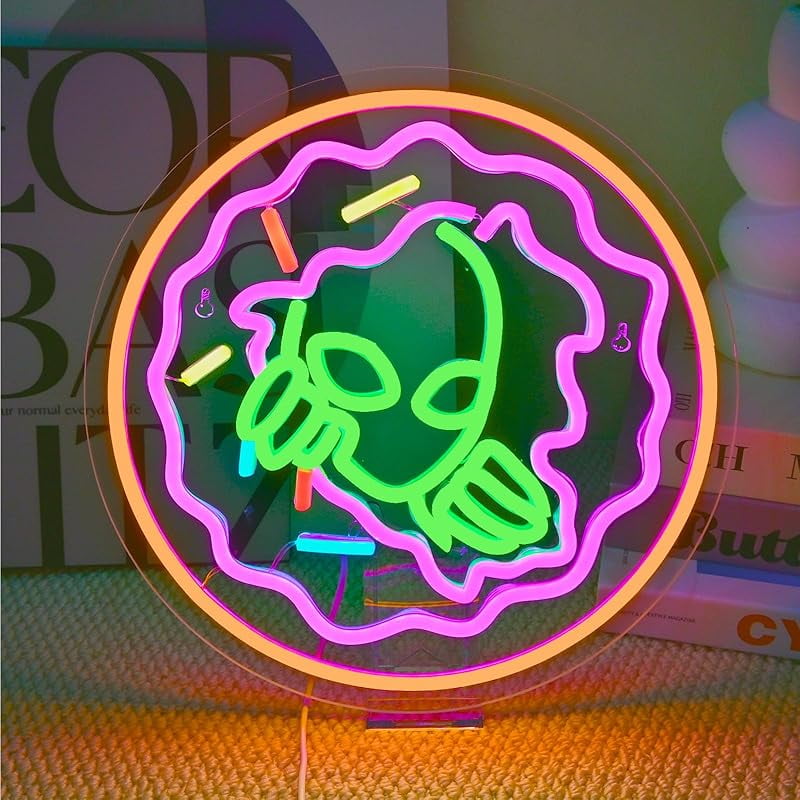 Tacos Alien Neon Sign for Man Room Decor Mexican Tacos Led Light Sign ...