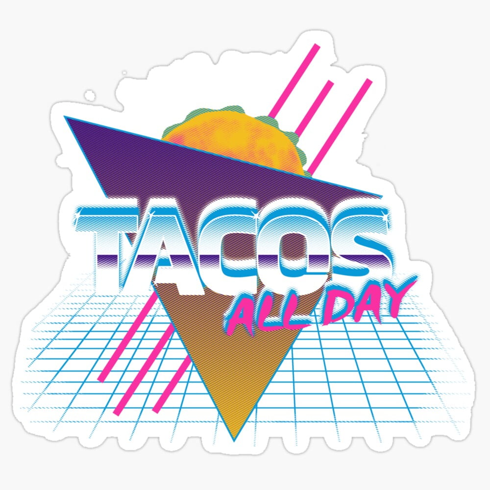 Tacos All Day Sticker Phone Decal Water Bottle Stickers Car Decals ...