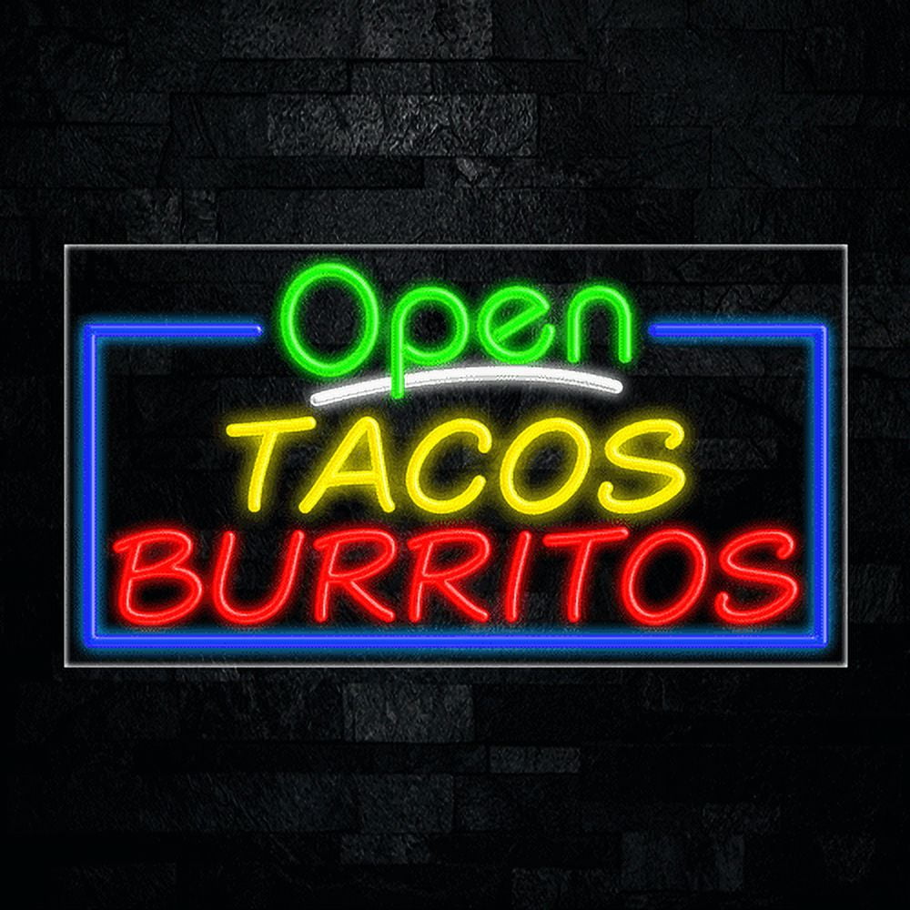 Tacos Burritos LED Neon Sign 33"L x 18"H #35577 - Walmart.com